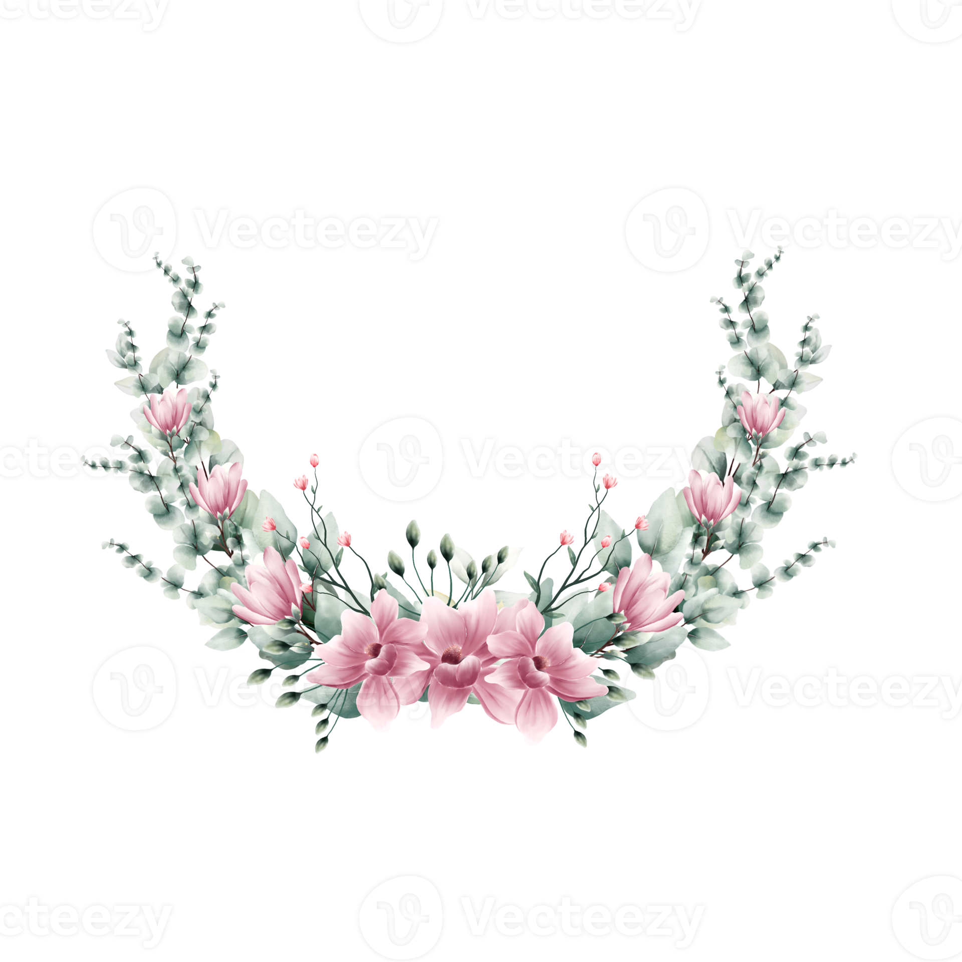 Watercolor floral wreath 11660292 PNG