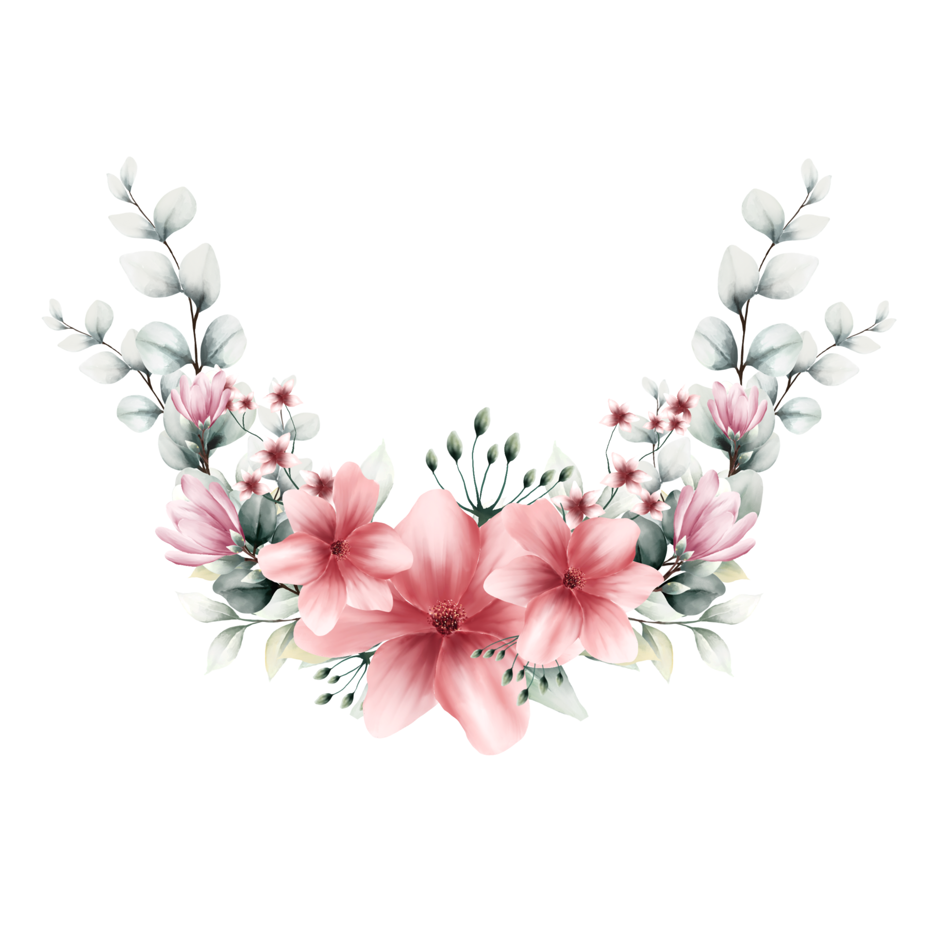 Watercolor Floral Wreath 11660298 Png