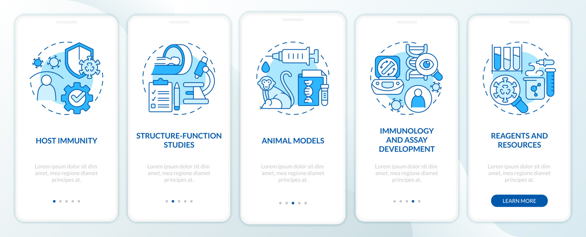 Pandemic Preparedness Preclinical Research Blue Onboarding Mobile App Screen Walkthrough 5