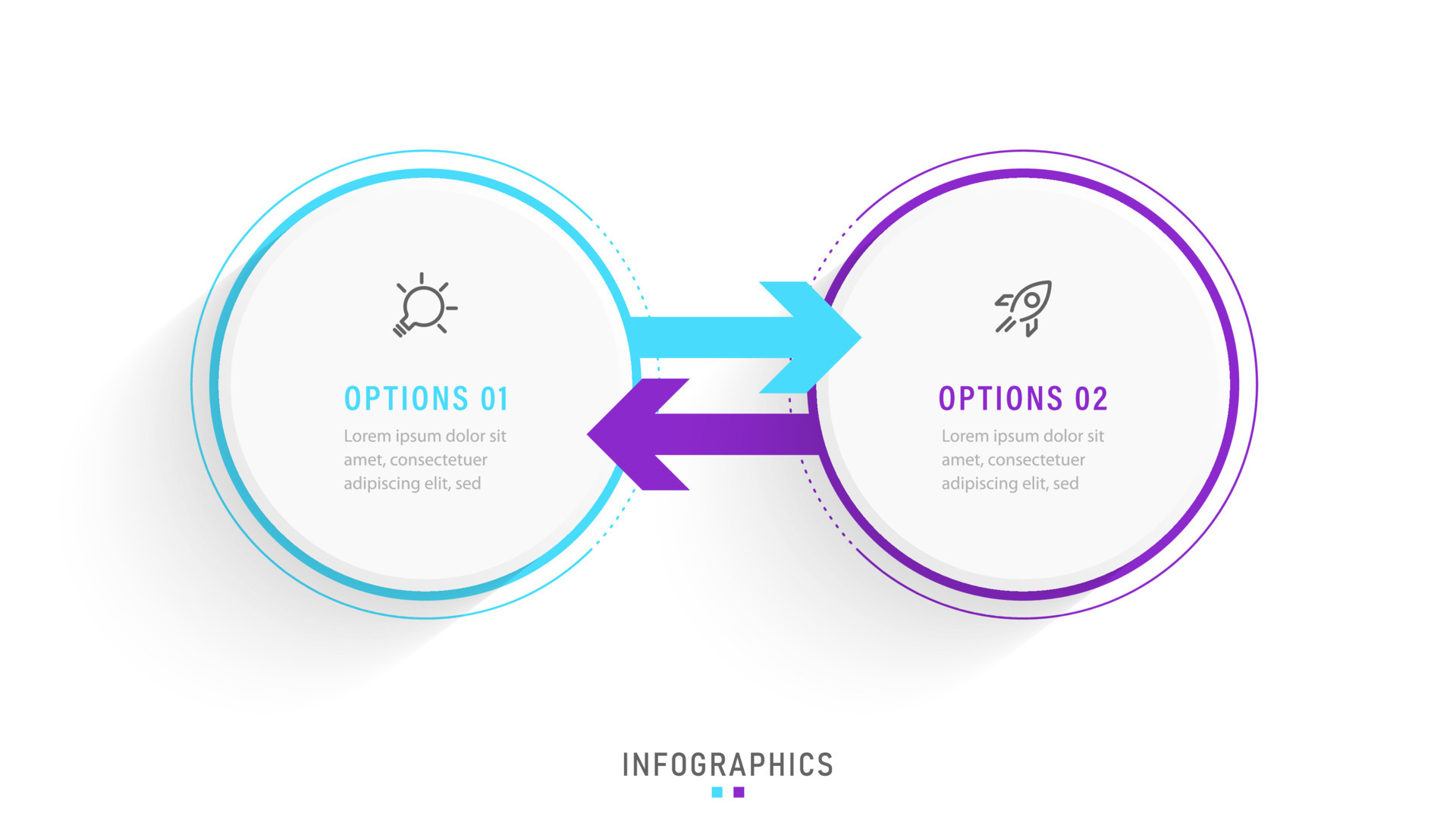 Vector Infographic label design template with icons and 2 options or ...