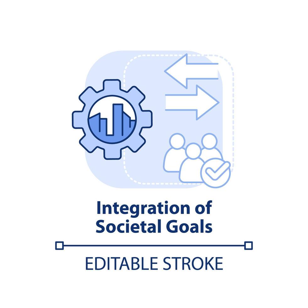 Integration Of Societal Goals Light Blue Concept Icon Maas Integration Level Abstract Idea Thin