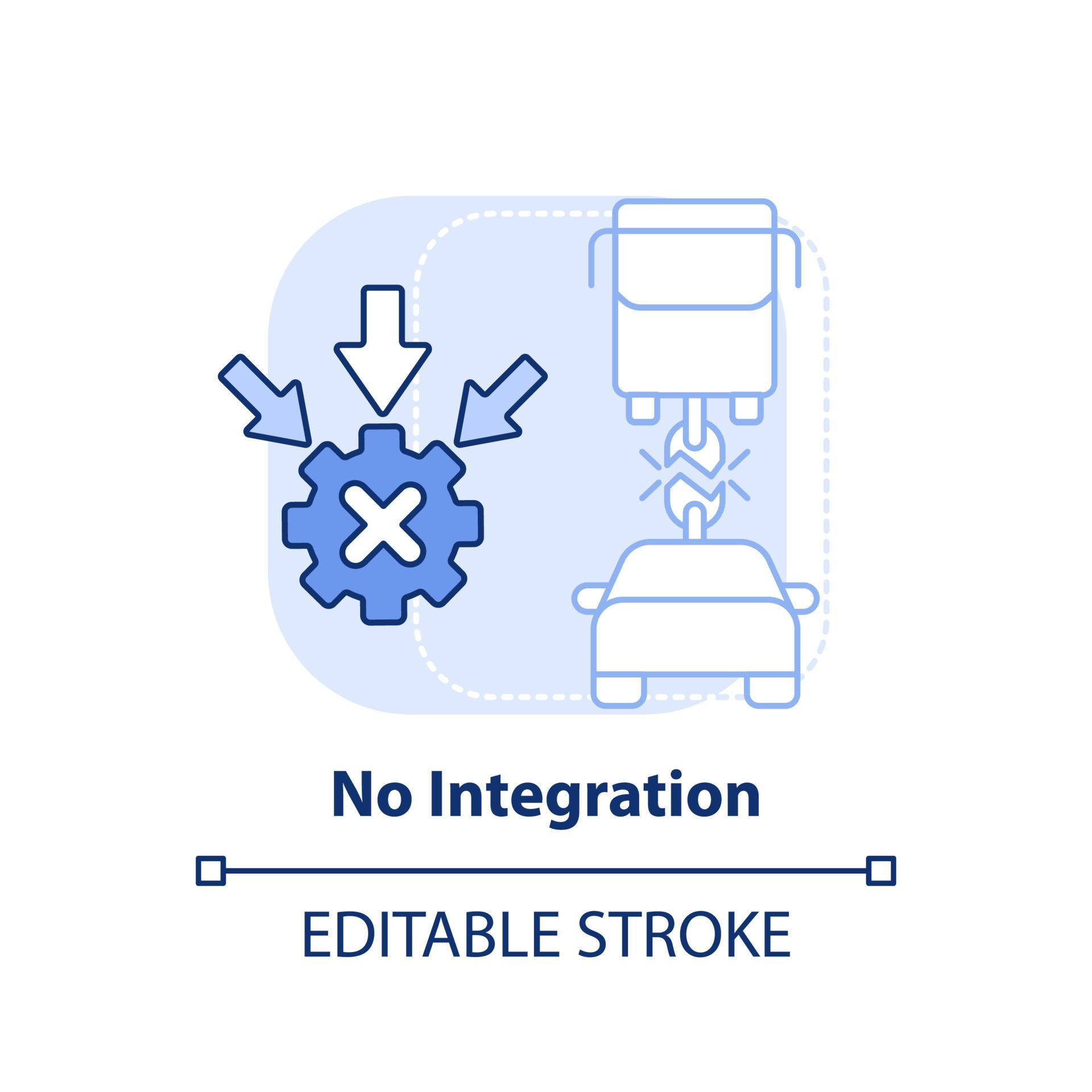 No Integration Light Blue Concept Icon Separated Services Maas