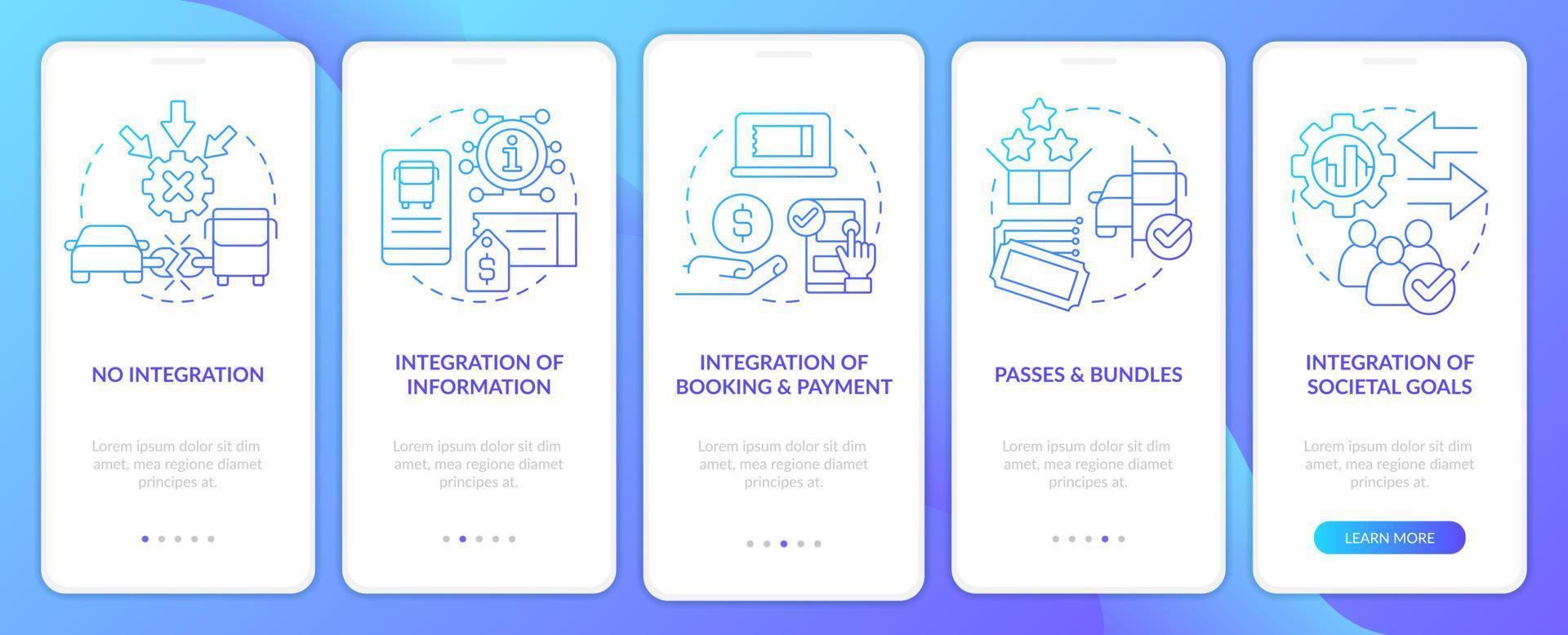 Maas Integration Levels Blue Gradient Onboarding Mobile App Screen