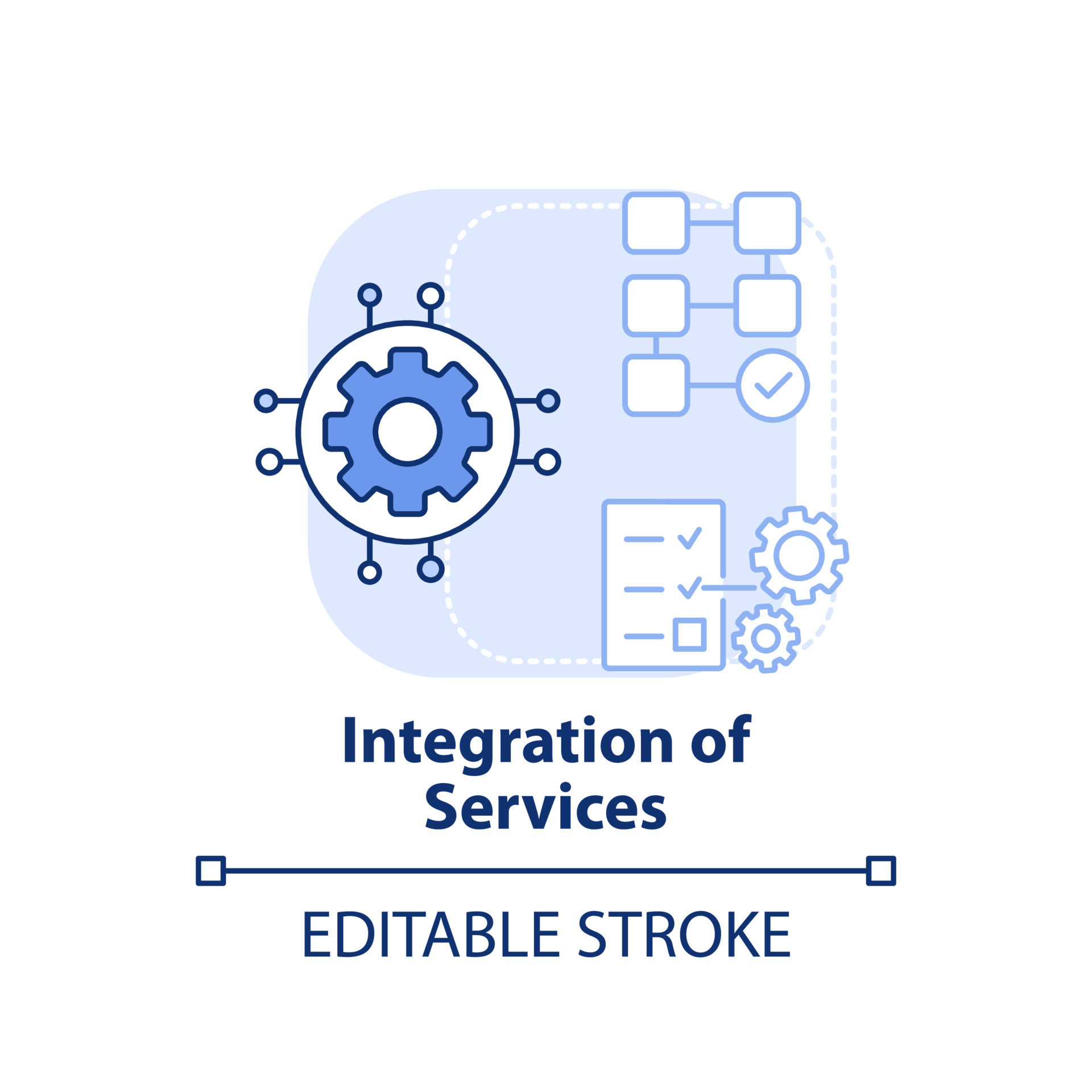 Integration Of Services Light Blue Concept Icon Complex System Maas