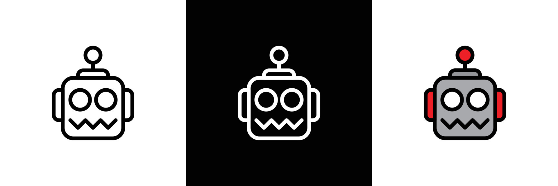 Set of Cute Robot Head Face Icon Flat Vector Illustration 11661902 ...