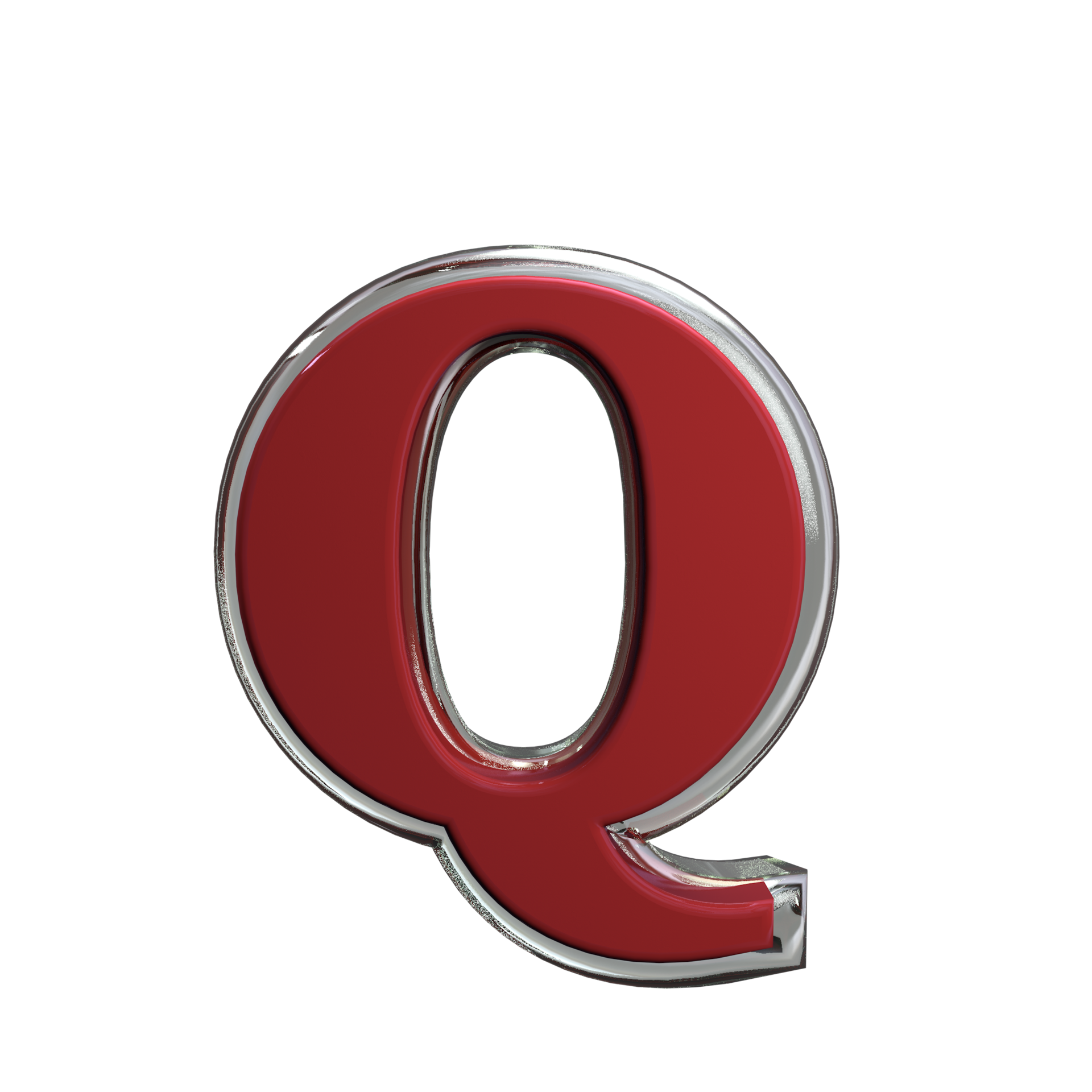 Letter Q 3D Render mental red color 11662550 PNG Letter Q 3D Render mental red color 11662550 PNG
