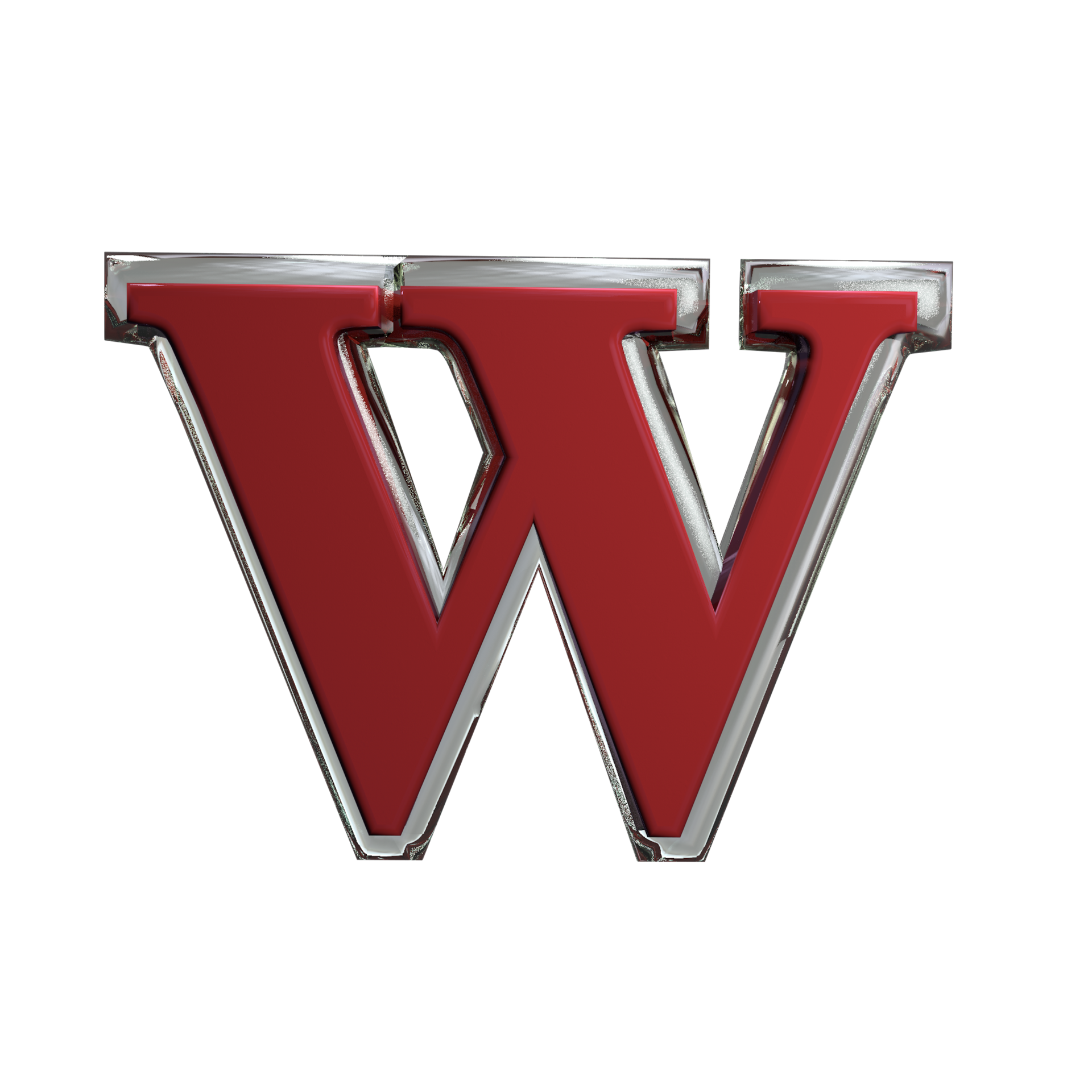 Letter W 3D Render mental red color 11662553 PNG Letter W 3D Render mental red color 11662553 PNG