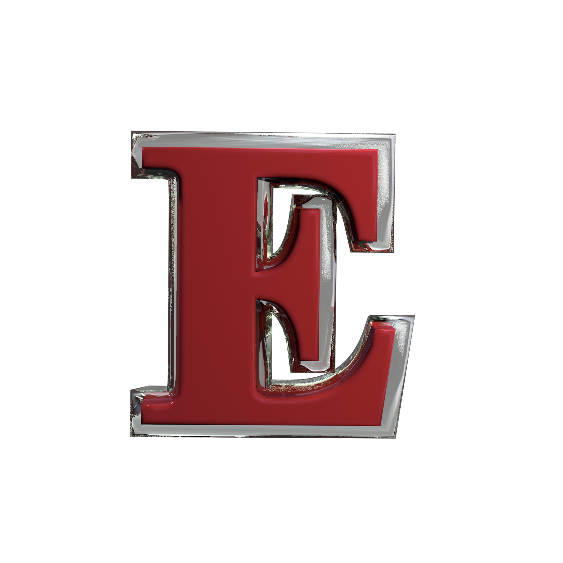 Letter E 3D Render mental red color 11662554 PNG Letter E 3D Render mental red color 11662554 PNG