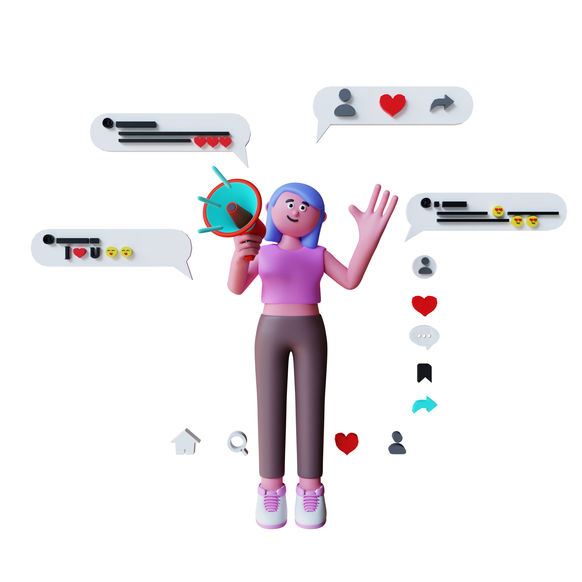 3d character person doing social media digital marketing 11665512 PNG 3d character person doing social media digital marketing 11665512 PNG