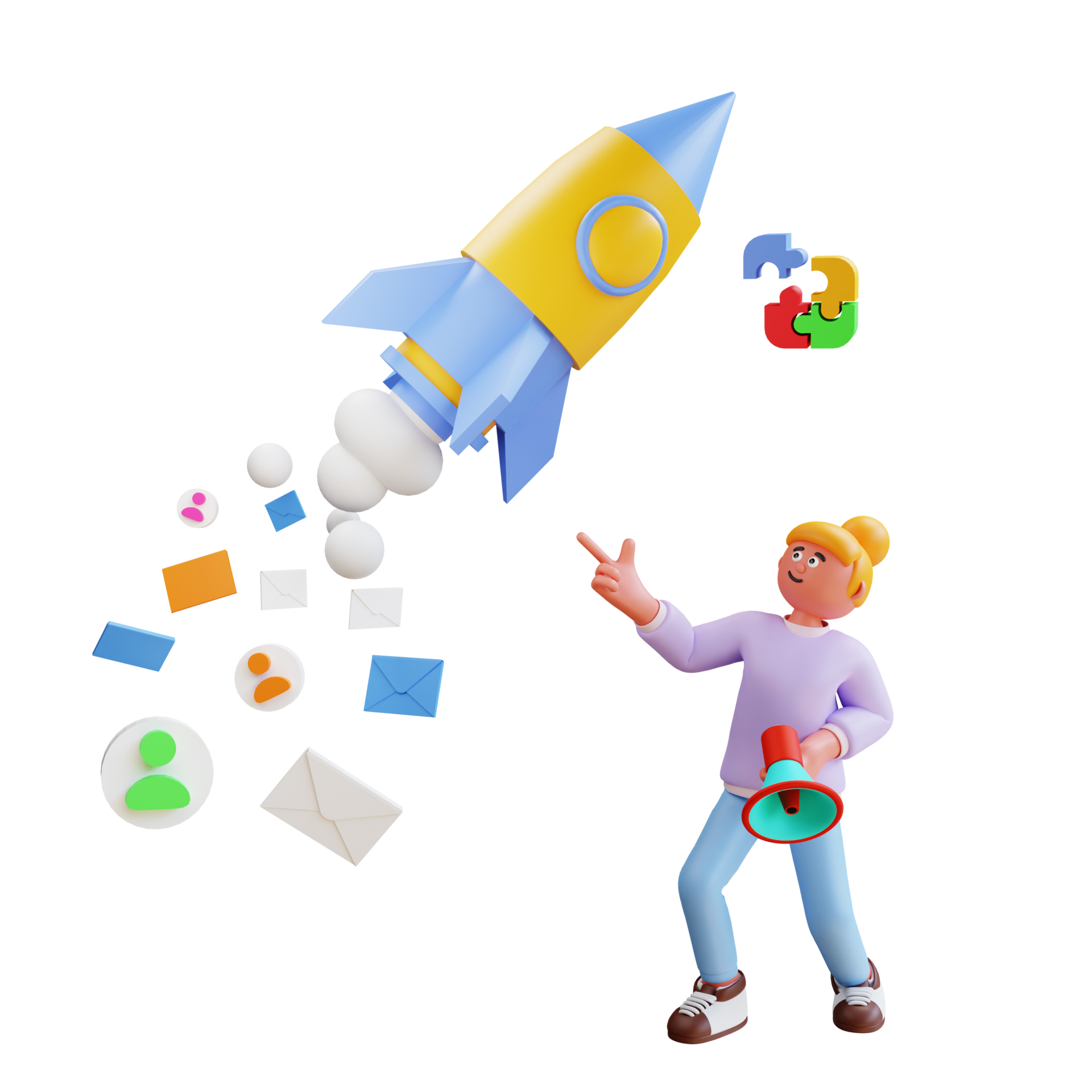 3d Character Person Doing Digital Marketing 11665523 Png