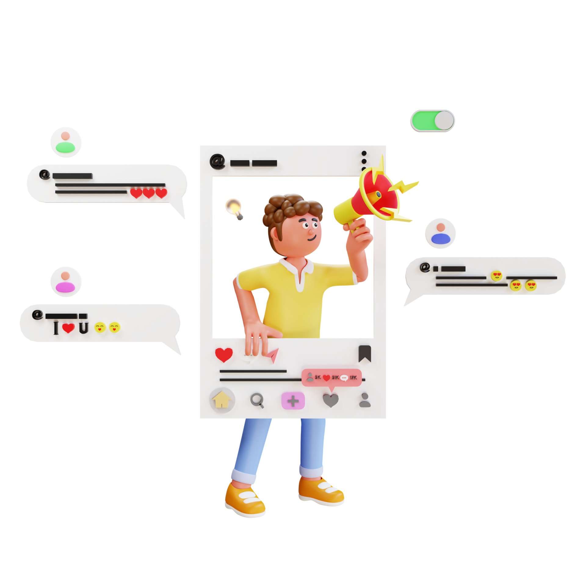 3d character person doing social media digital marketing 11665524 PNG 3d character person doing social media digital marketing 11665524 PNG