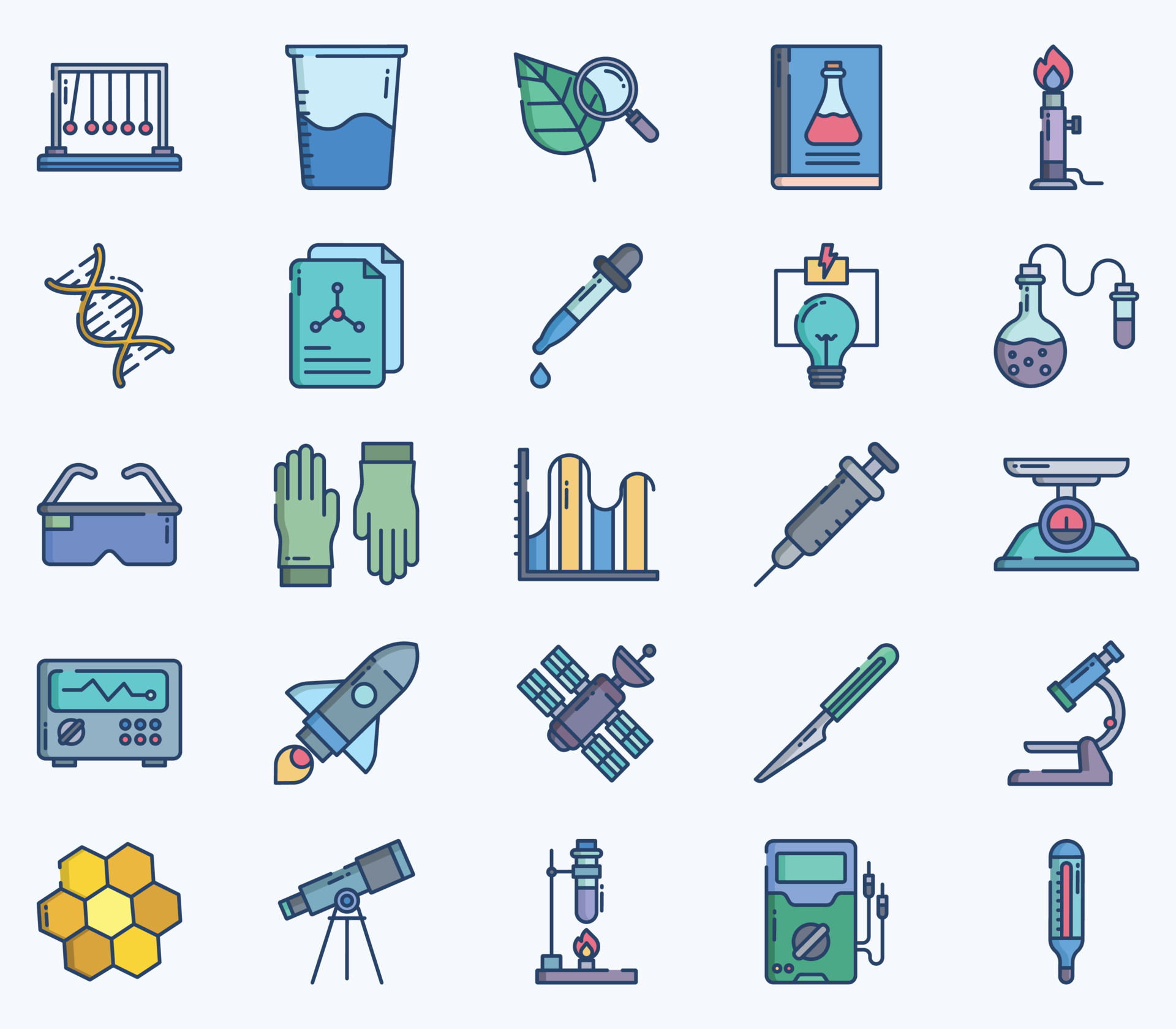 Science And Technology Icon Set 11666323 Vector Art At Vecteezy