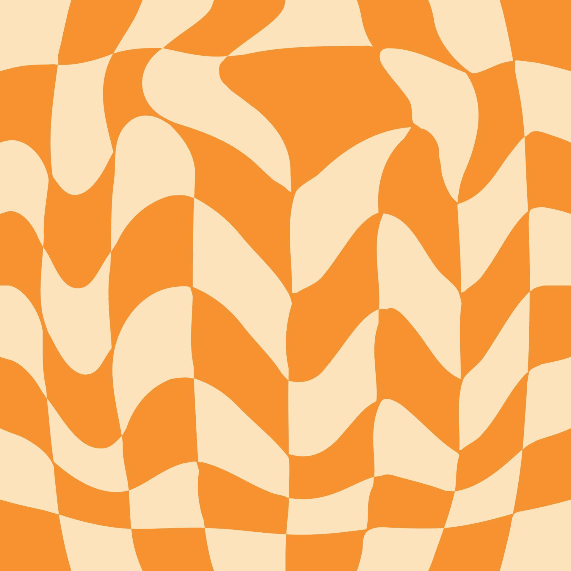 1970 Wavy Swirl Seamless Pattern in Orange and Pink Colors. Seventies Style, Groovy Background ...