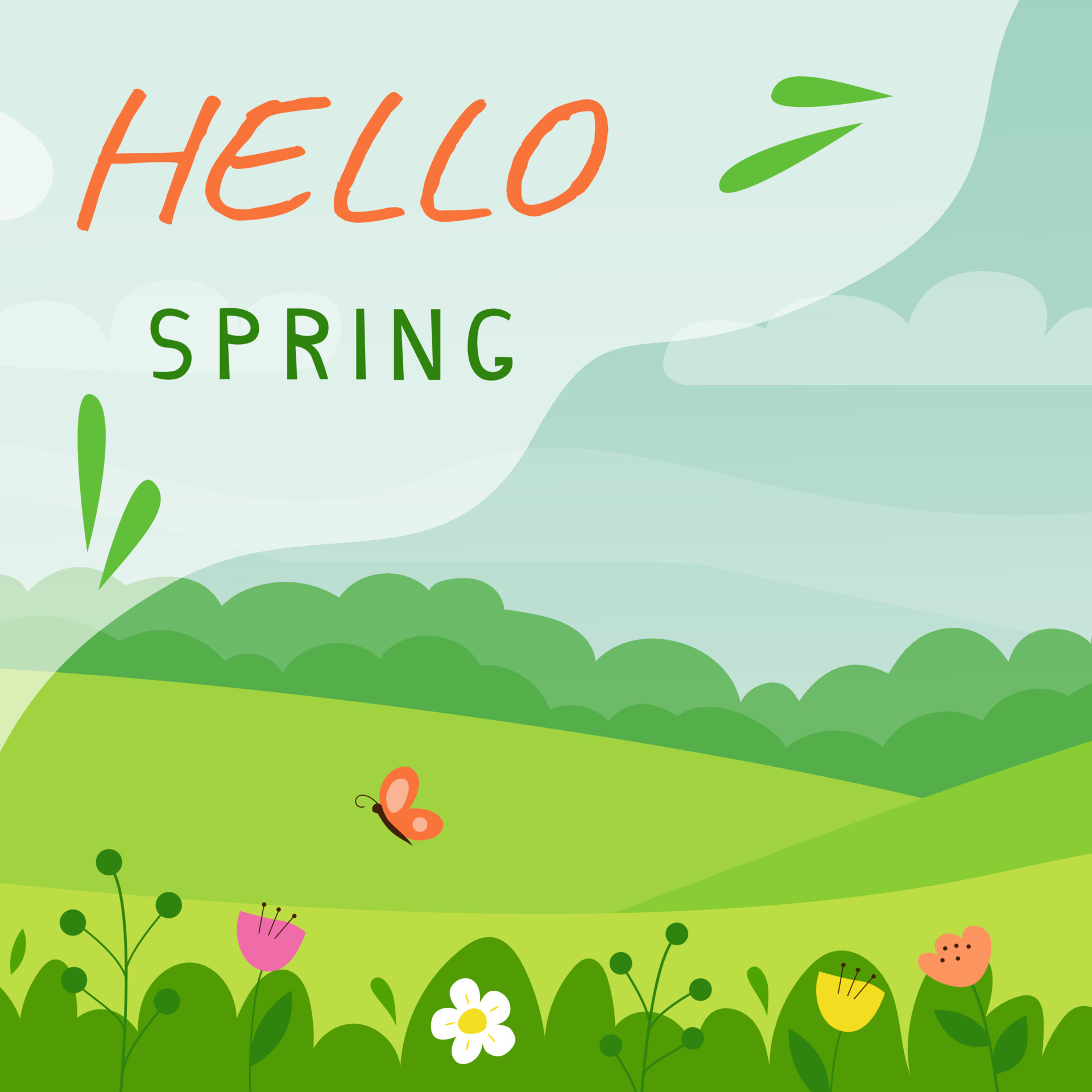 Hello spring concept 11672613 Vector Art at Vecteezy