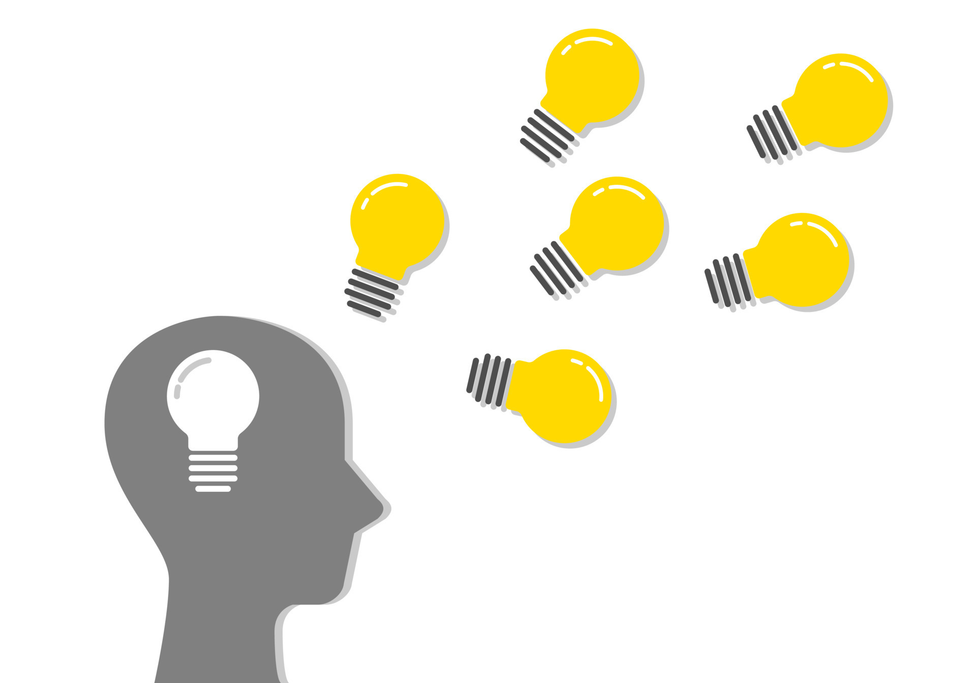 Head Sign With Light Bulb Problem Resolve Control Understand Question Mental Problem Solving