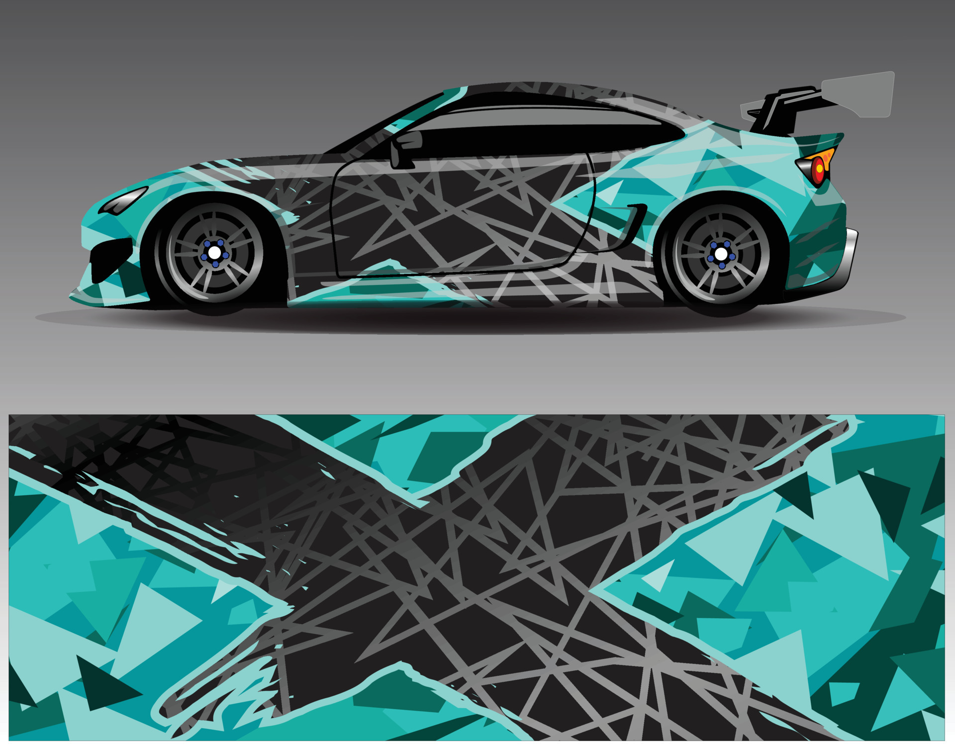 Car Wrap Design Vector. Graphic Abstract Stripe Racing Background Kit