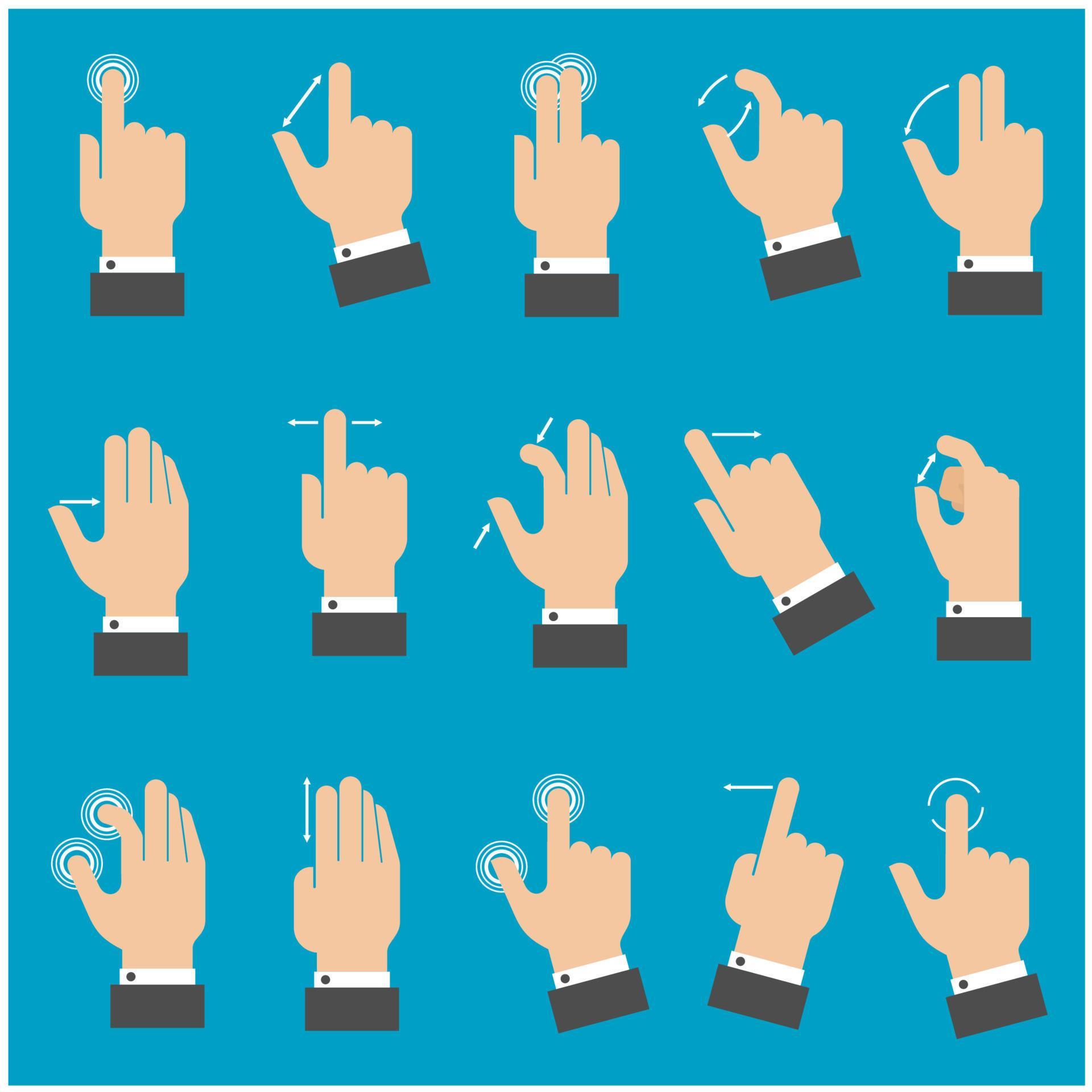 Multitouch Gestures For Tablet Or Smartphone 11676923 Vector Art At Vecteezy