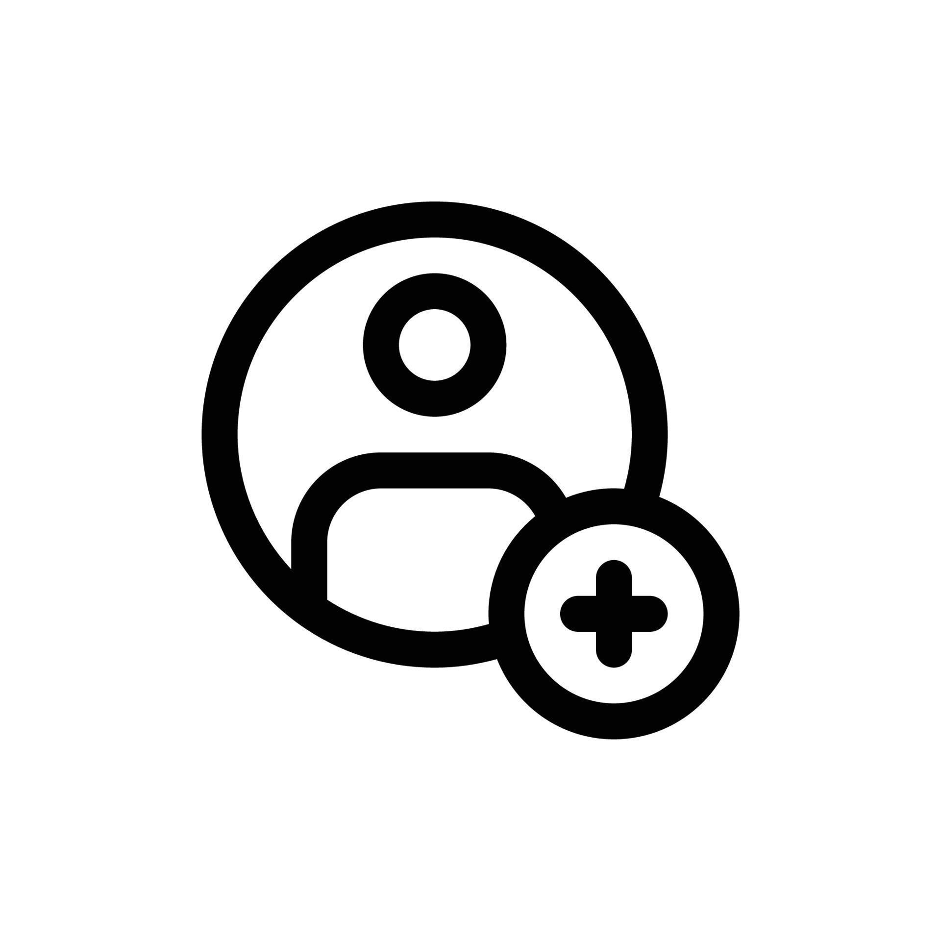 Add user icon in black outline style 11678152 Vector Art at Vecteezy
