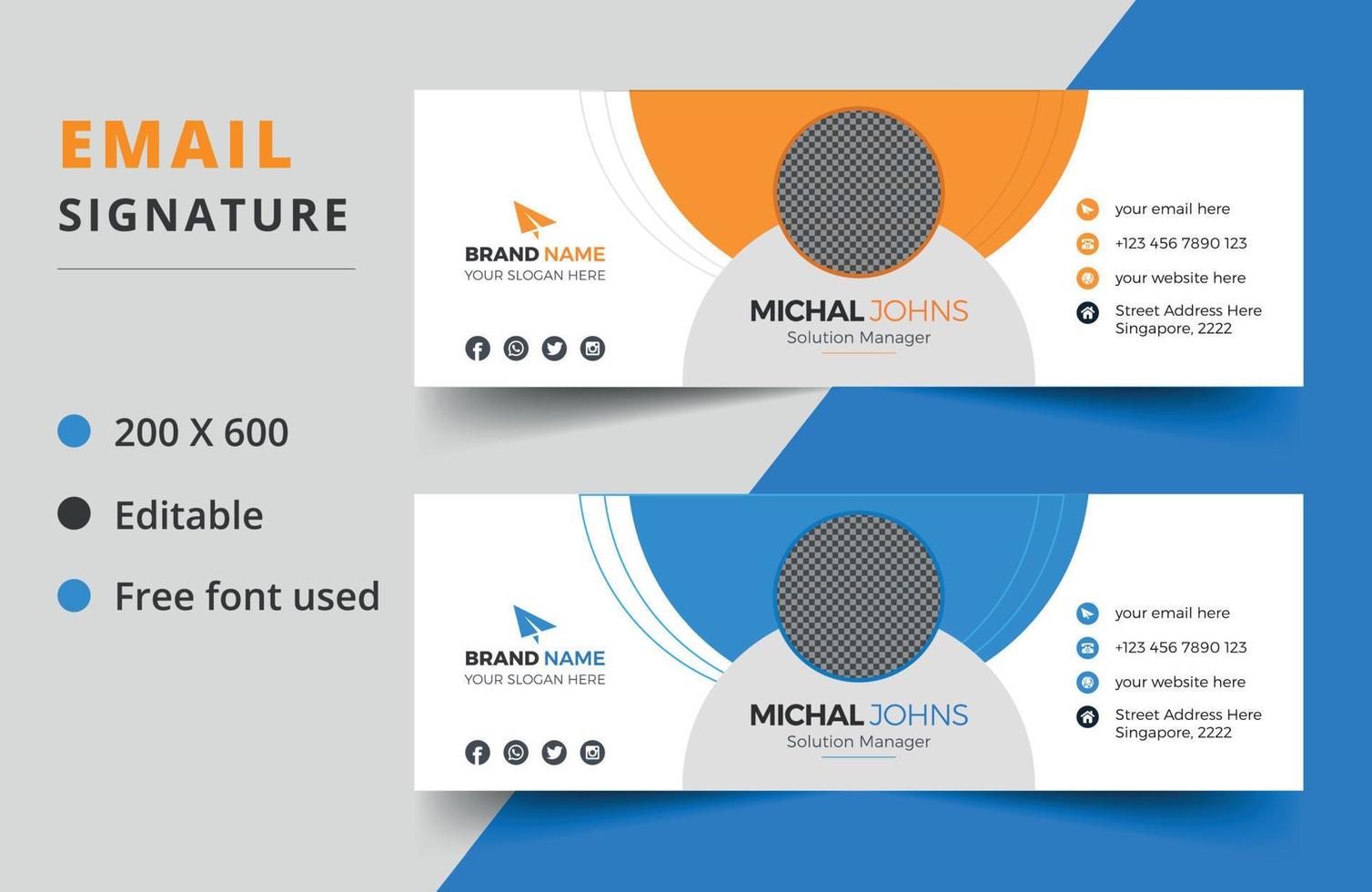 Creative Email Signature Template Design 11678563 Vector Art at Vecteezy Creative Email Signature Template Design 11678563 Vector Art at Vecteezy