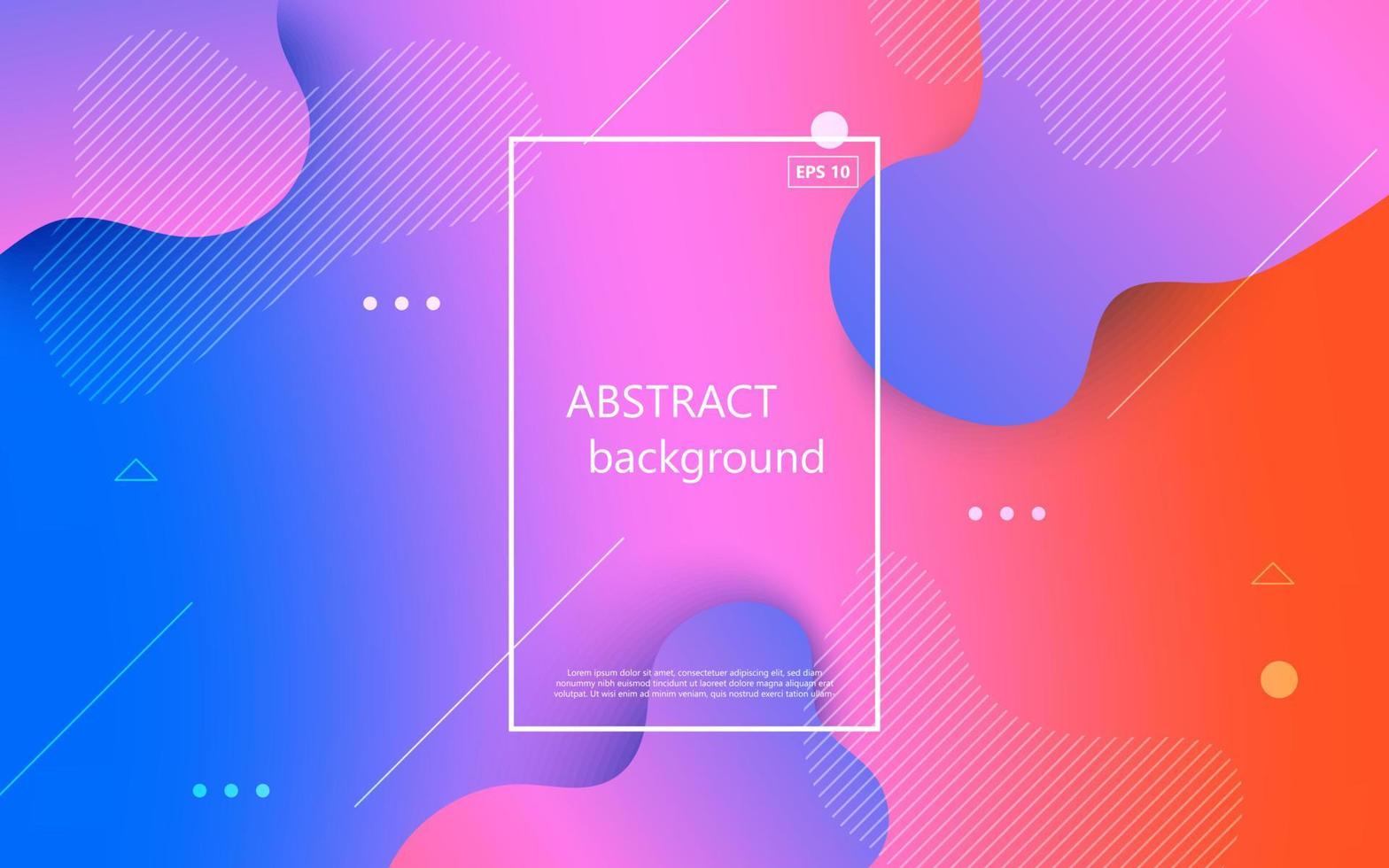 minimal colorful blue, purple, orange abstract geometric fluid dynamic shape composition wavy ...