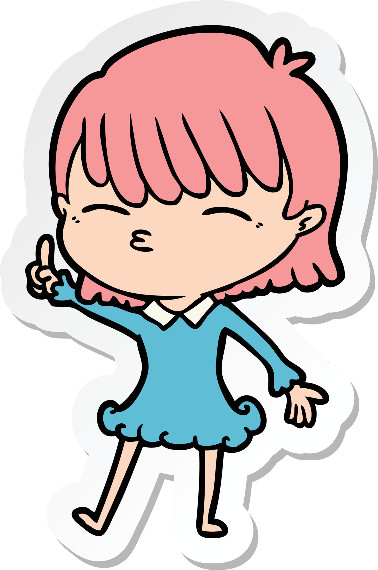 sticker of a cartoon woman 11683831 Vector Art at Vecteezy