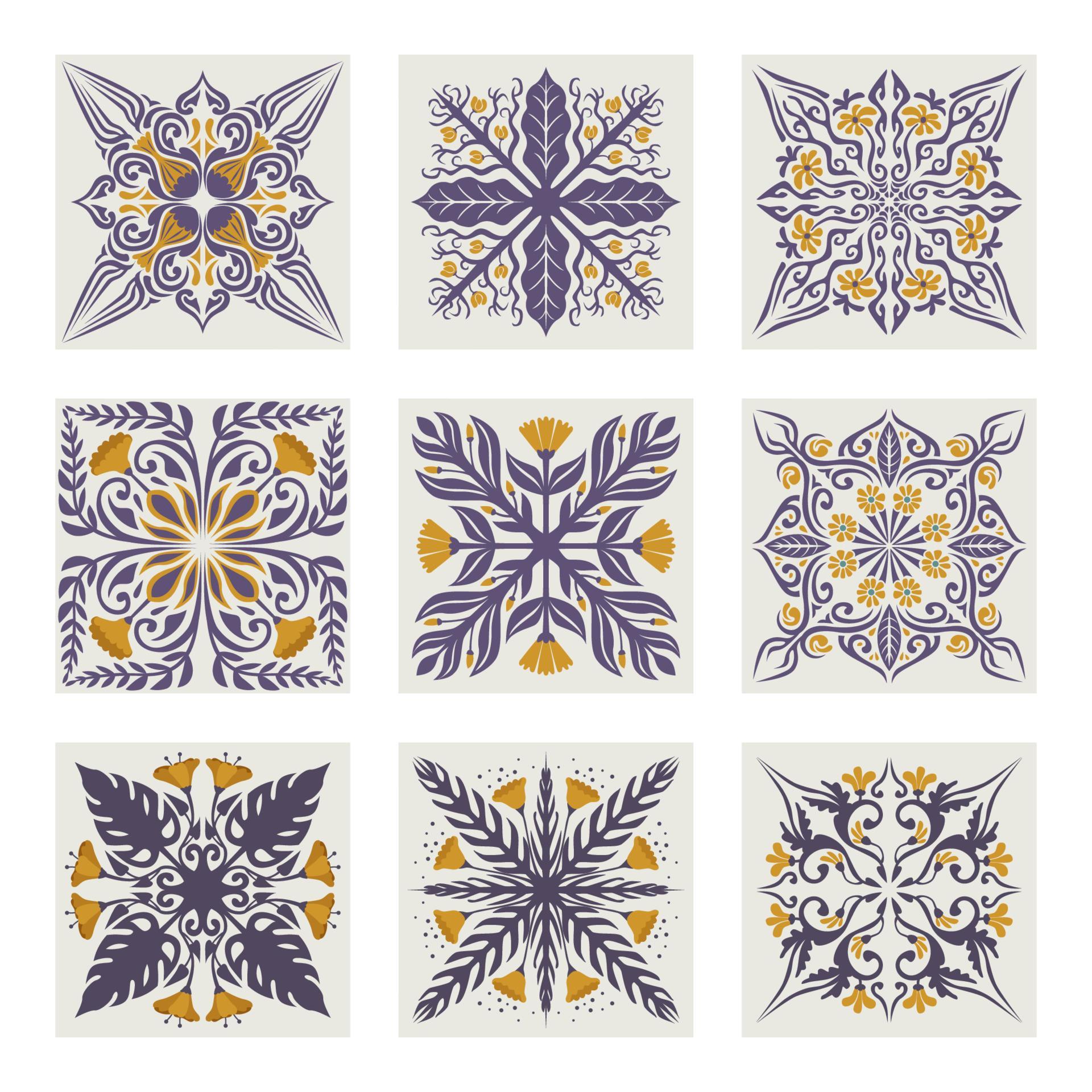 Moroccan Flower Tiles, Vector tile pattern, Lisbon floral mosaic ...