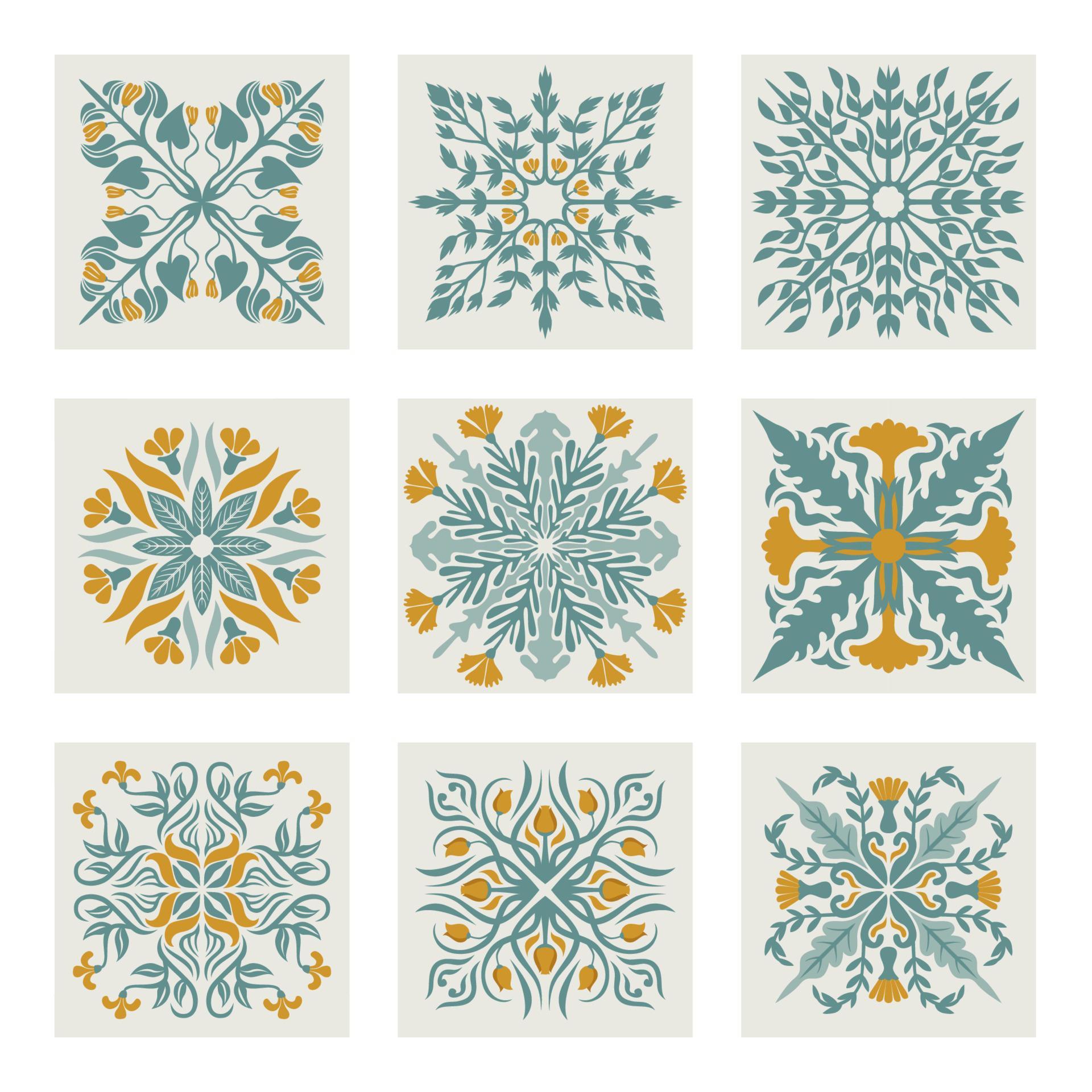 Moroccan Flower Tiles, Vector tile pattern, Lisbon floral mosaic ...