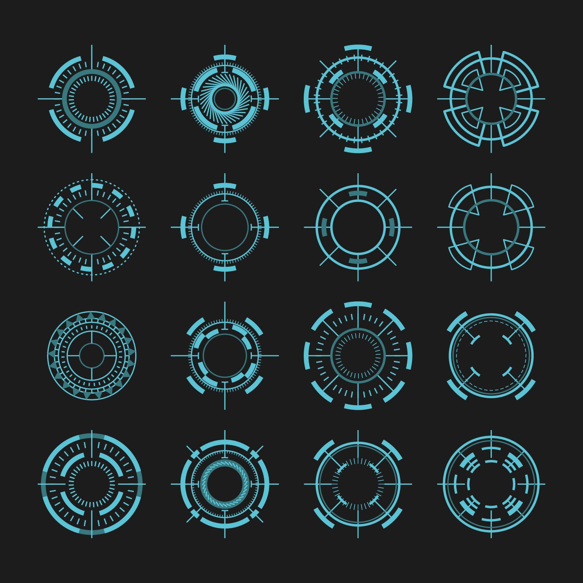 FUI HUD aim of sniper weapon or futuristic game target. HUD compass ... FUI HUD aim of sniper weapon or futuristic game target. HUD compass ...