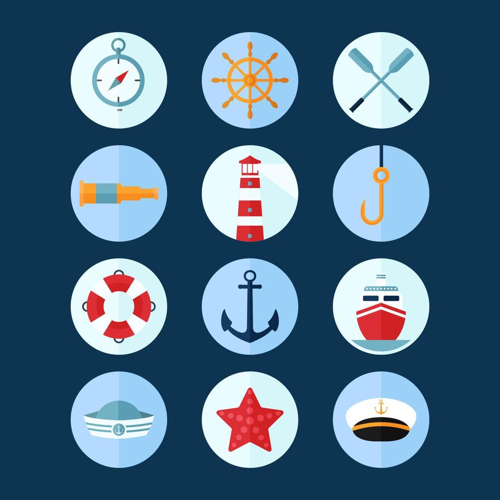 Navy and Marine icon set. Modern flat icon. Minimalist color. Fit for ...
