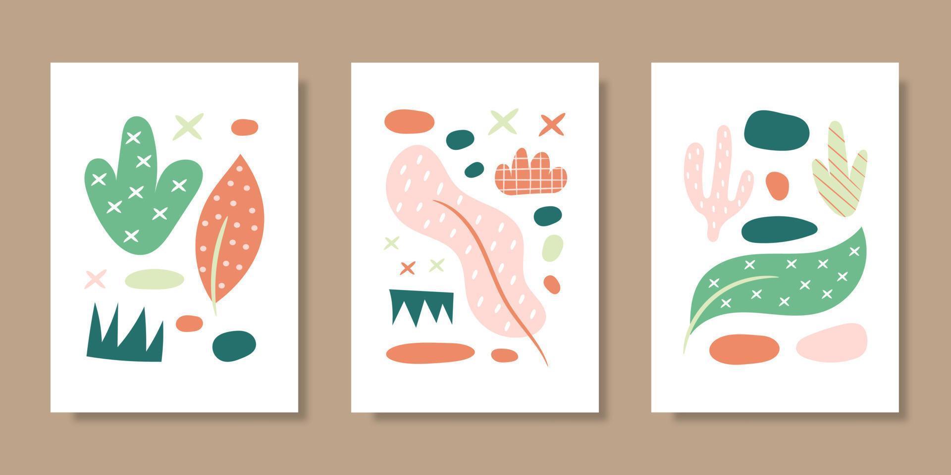 Cover template collection with hand drawn organic shapes. Vector illustration 11687019 Vector ...