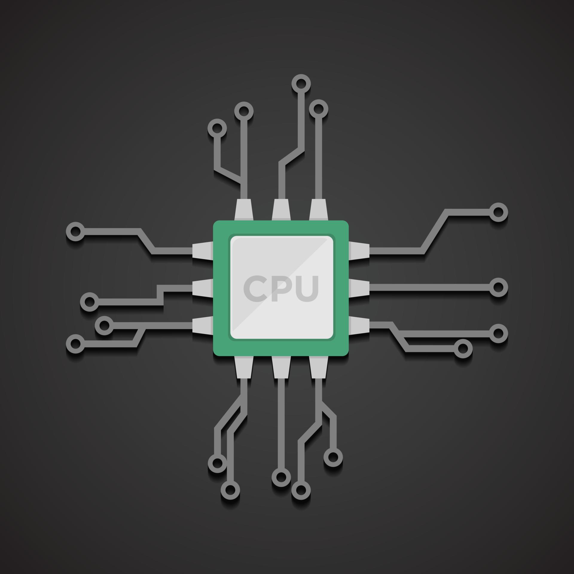 Realistic Microchip Vector Cpu Central Processing Unit Computer Processor 11687103 Vector Art