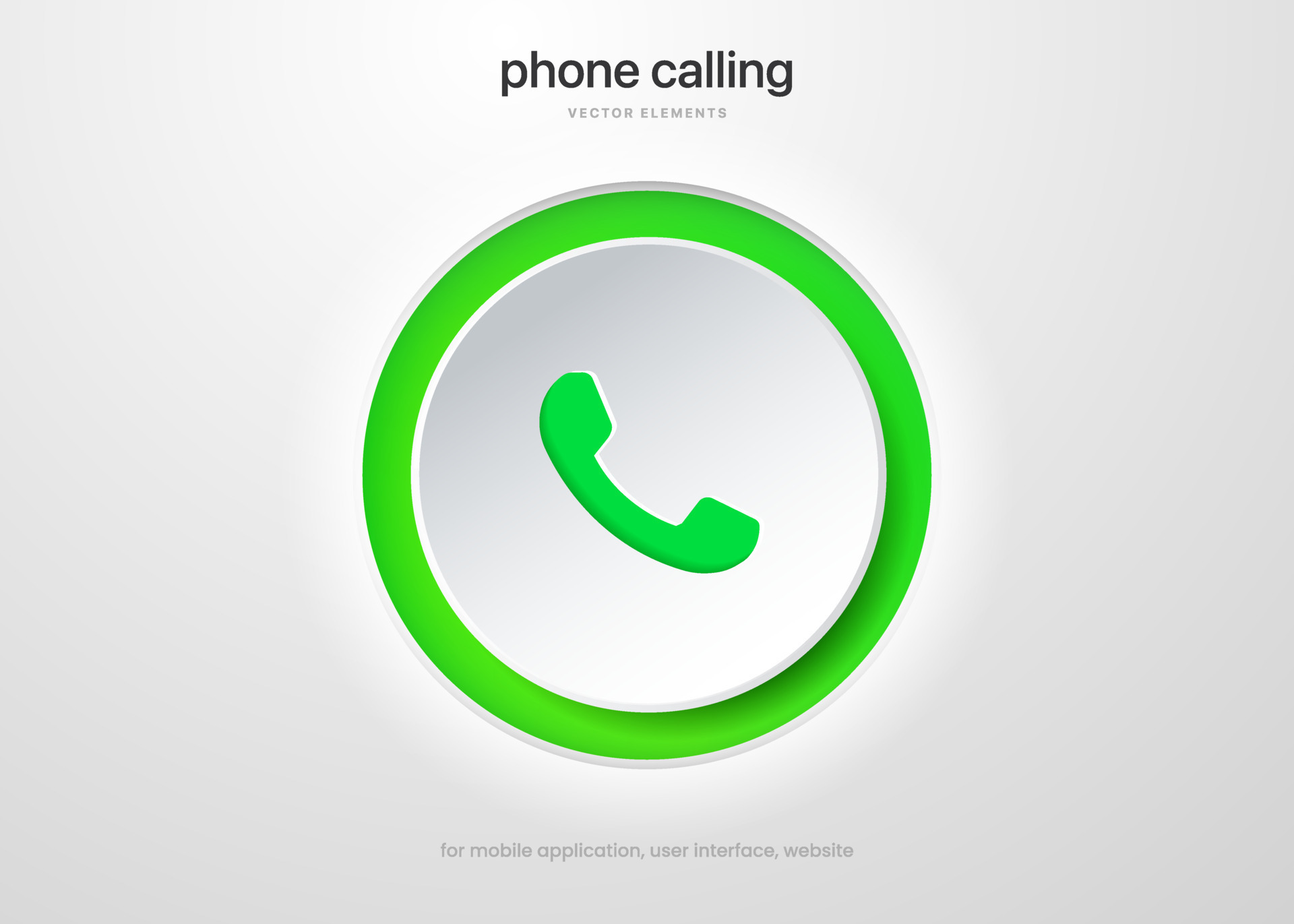 3d Push Phone Button Icon Incoming Call Calling Mobile Voice Talk Contact Symbol Accept