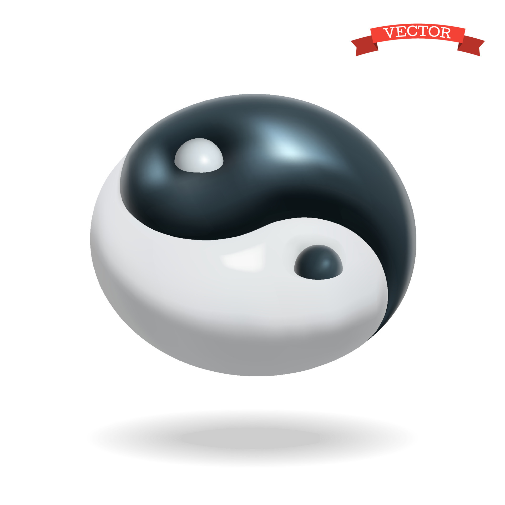 Icono de yin-yang de vector 3d, símbolo de plástico brillante realista ... Icono de yin-yang de vector 3d, símbolo de plástico brillante realista ...