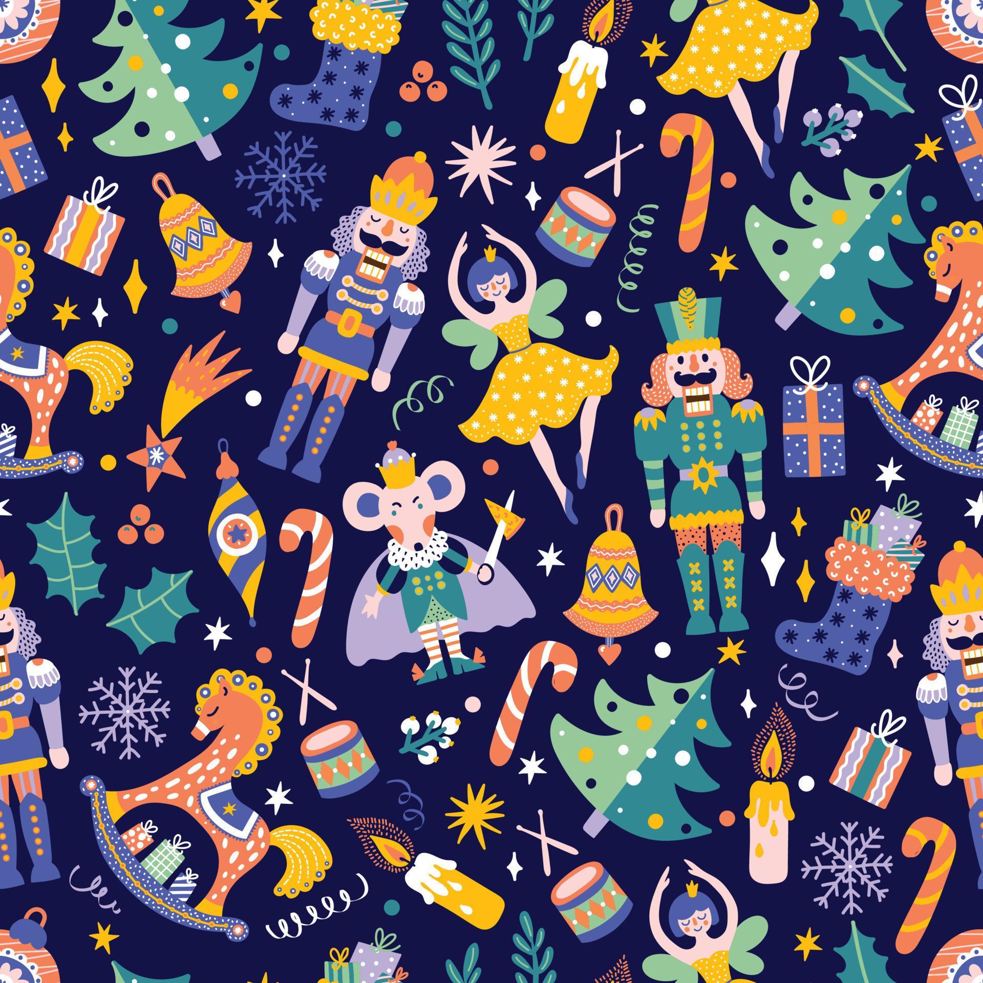 Christmas vector seamless Nutcracker pattern.Seamless pattern can be ...