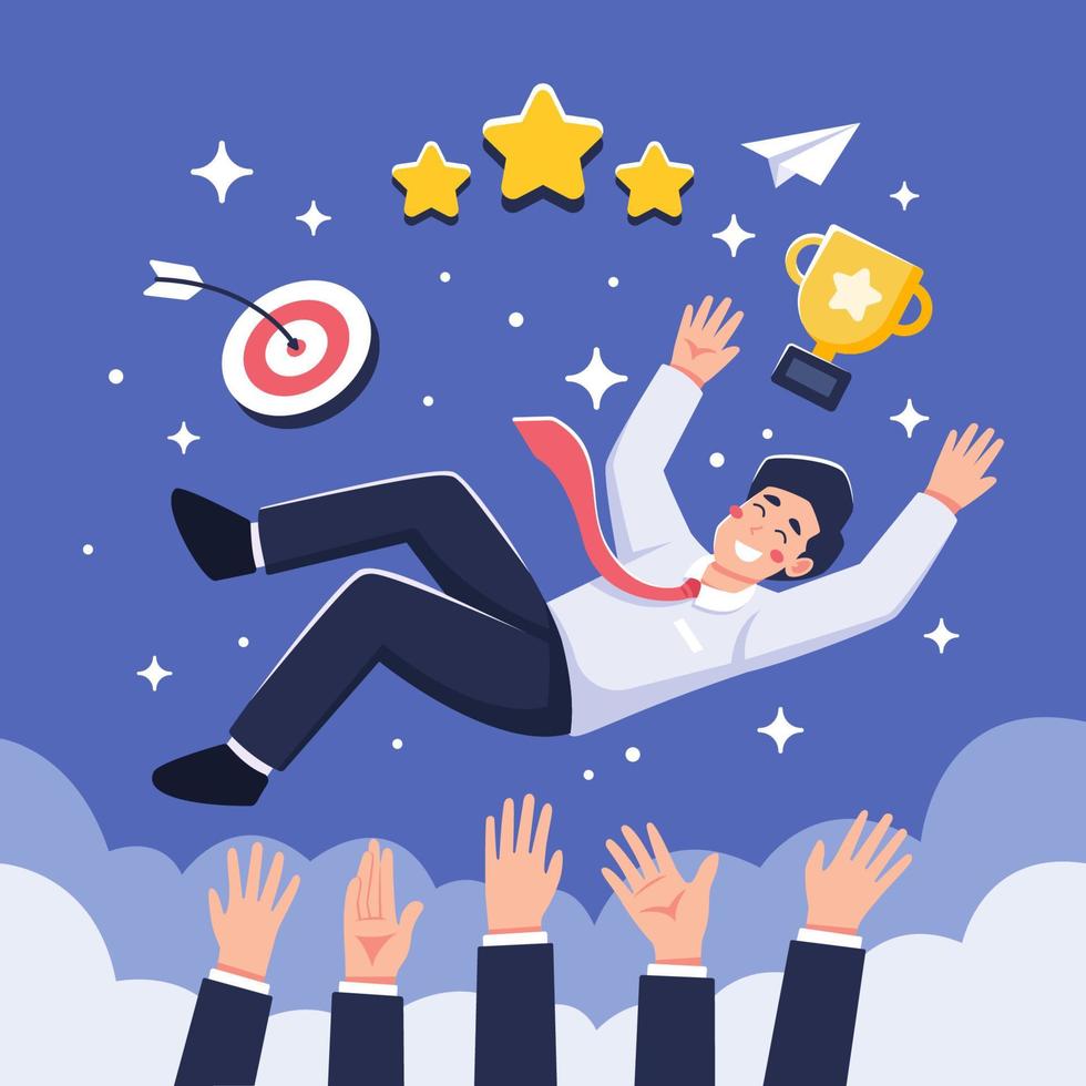 Employee Celebrating his Career Promotion 11694566 Vector Art at Vecteezy Employee Celebrating his Career Promotion 11694566 Vector Art at Vecteezy