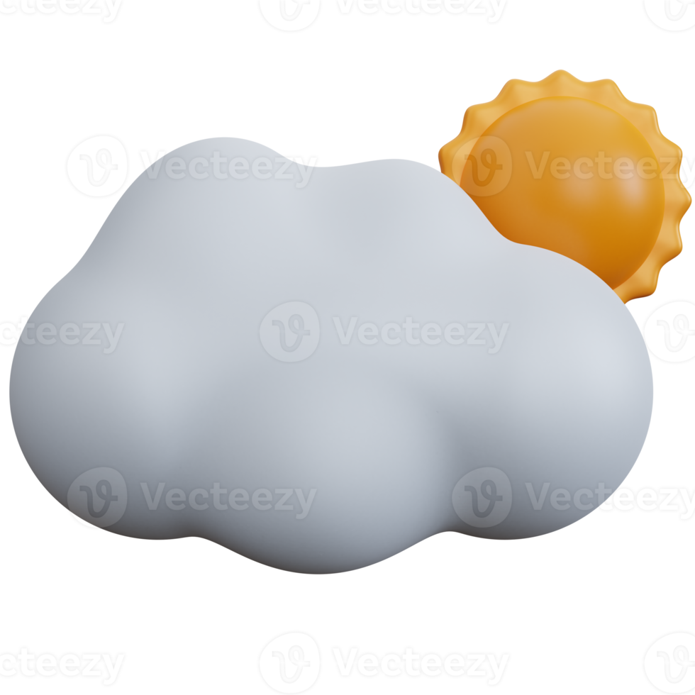 3d Rendering Cloud With Sun Isolated 11701796 Png