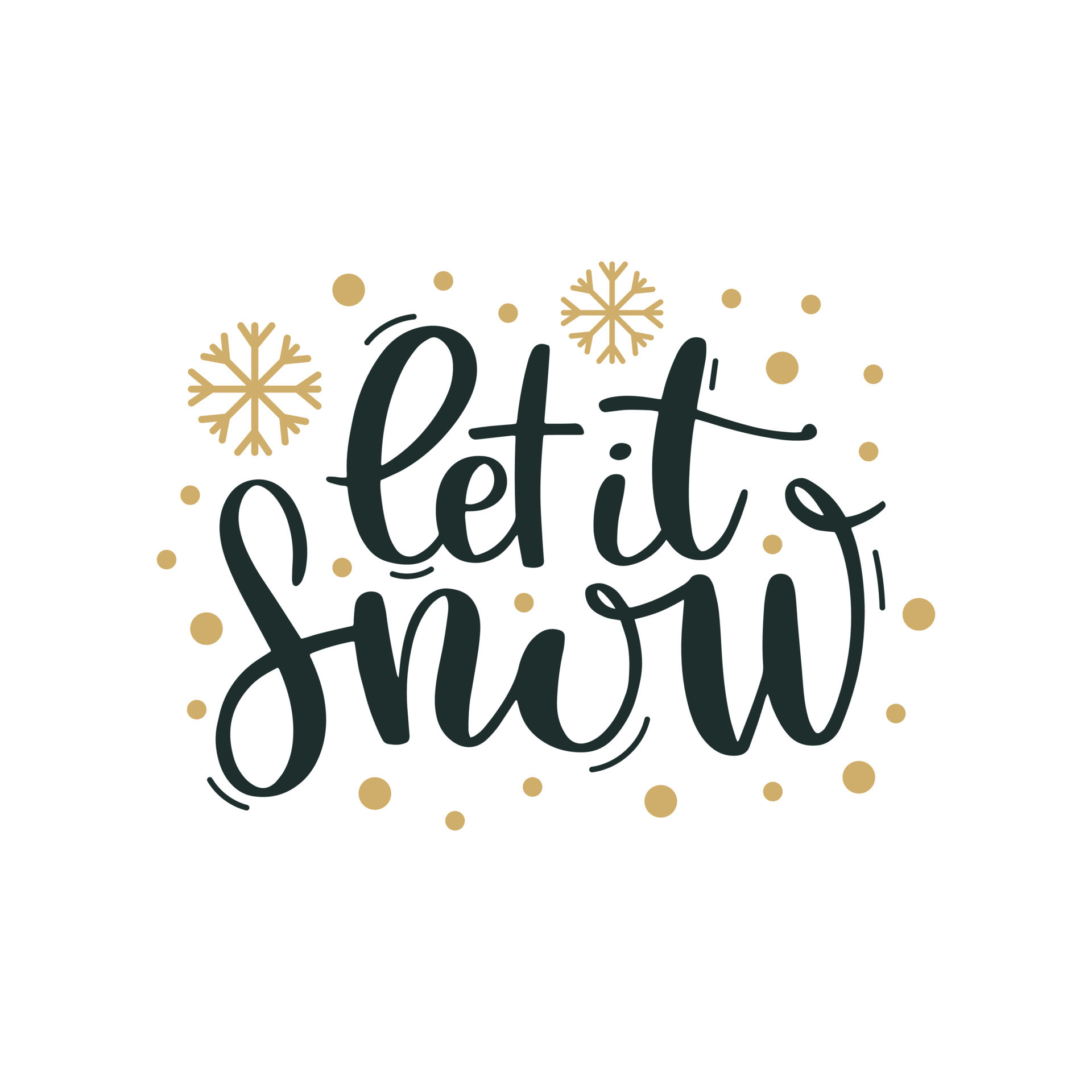 Let it snow. Merry Christmas and Happy New Year lettering. Winter ...