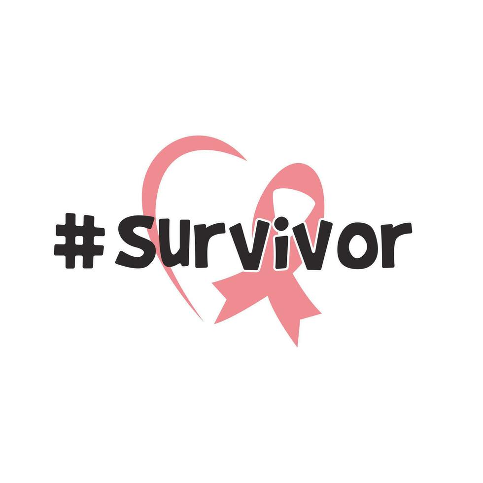 Breast Cancer Survivor Vector Design Fight Against Cancer Pink Ribbon
