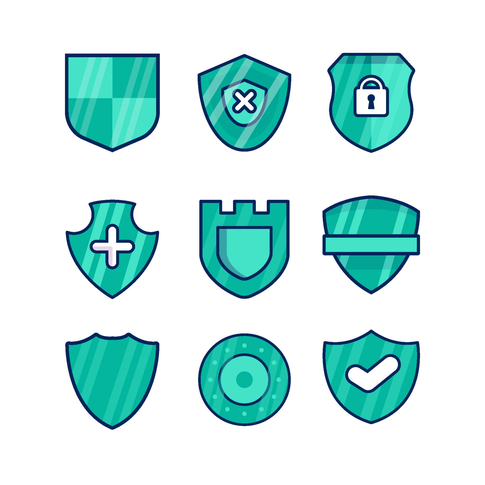Shield Icon Set 11711528 Vector Art At Vecteezy