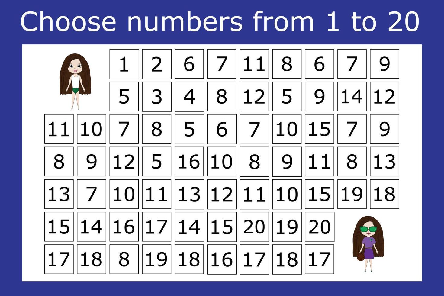 la tarea es pasar por un laberinto de números del 1 al 20. ejercicios ...