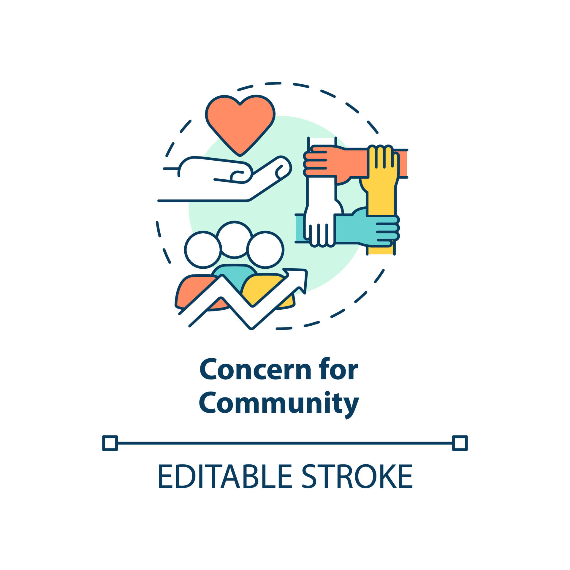 Concern For Community Concept Icon Cooperative Principle Abstract Idea Thin Line Illustration