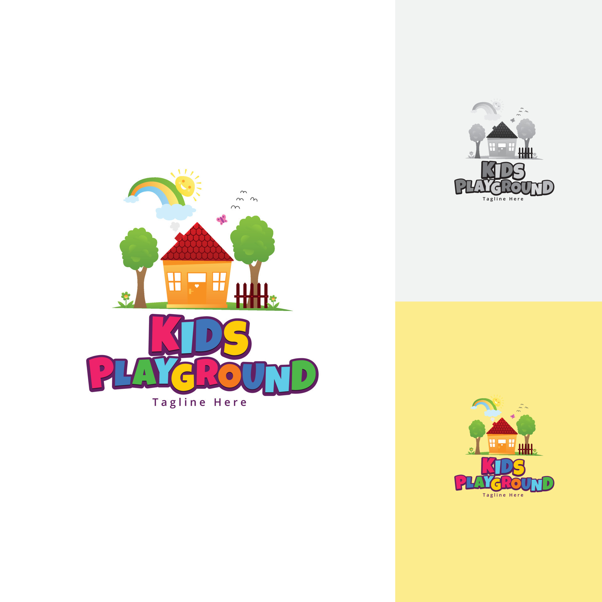 Kids Playground With Kindgarten House Concept Logo Template 11718193 kids-playground-with-kindgarten-house-concept-logo-template-11718193