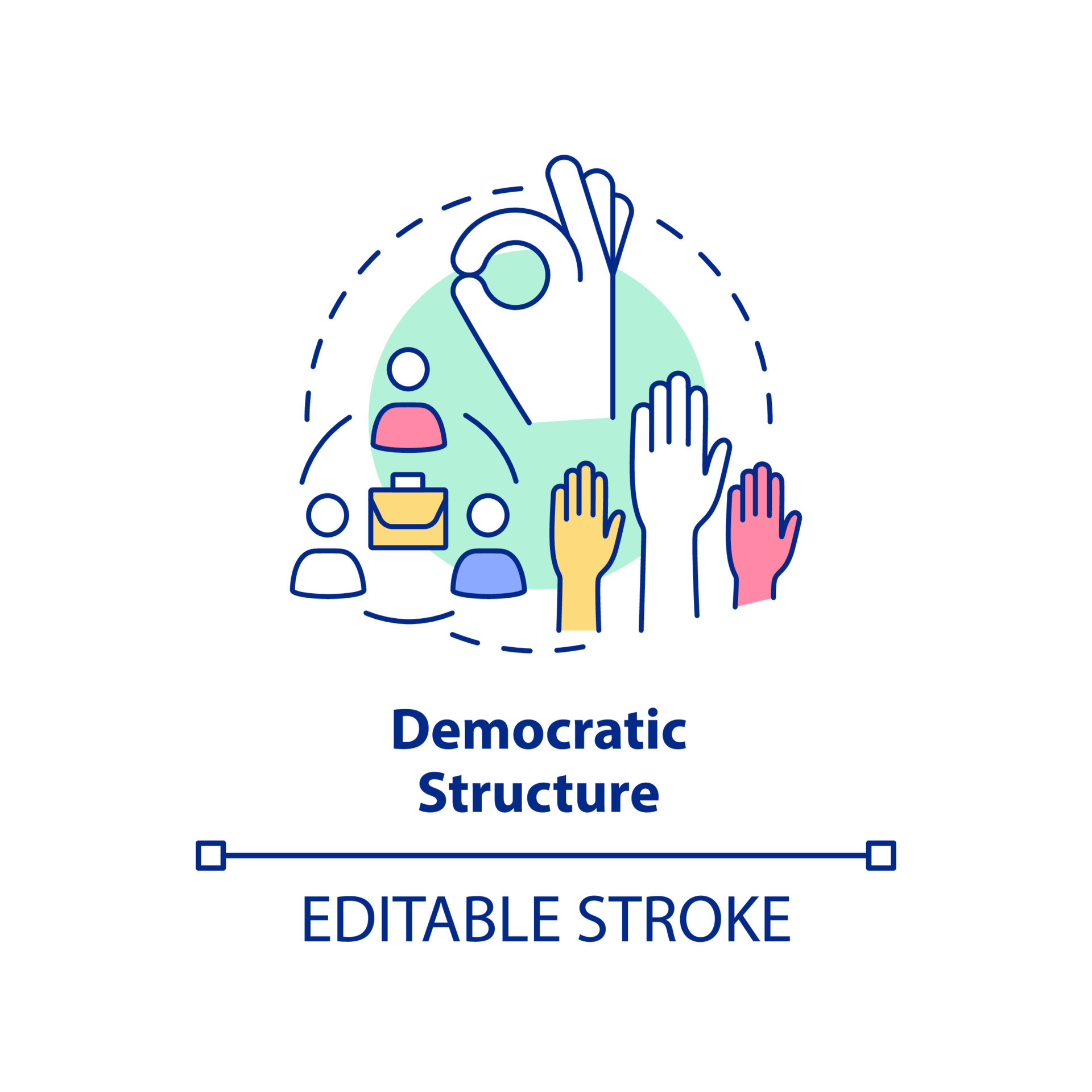 Democratic Structure Concept Icon Cooperative Society Advantage Abstract Idea Thin Line