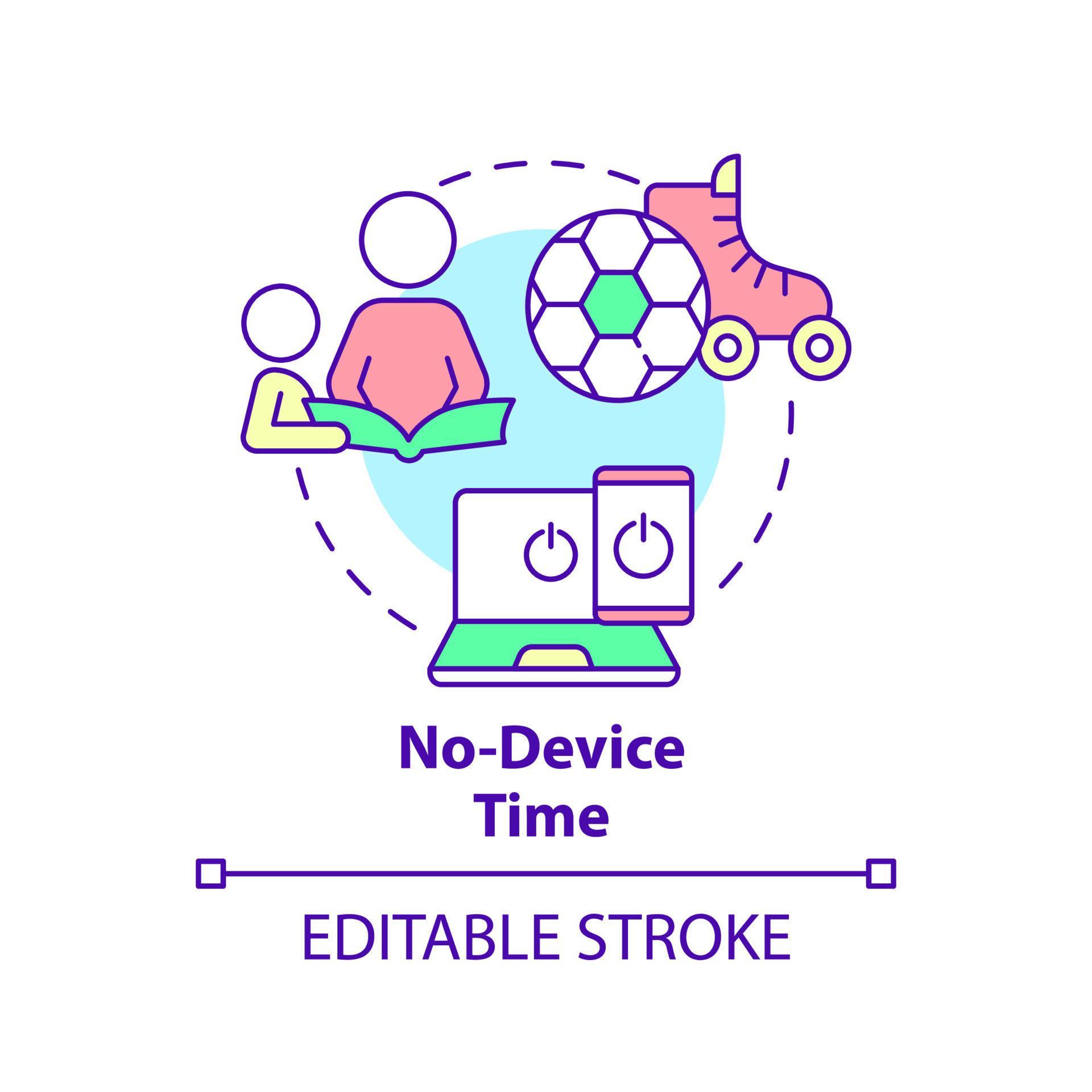No device time concept icon. Limit time with gadgets. Quality time ...