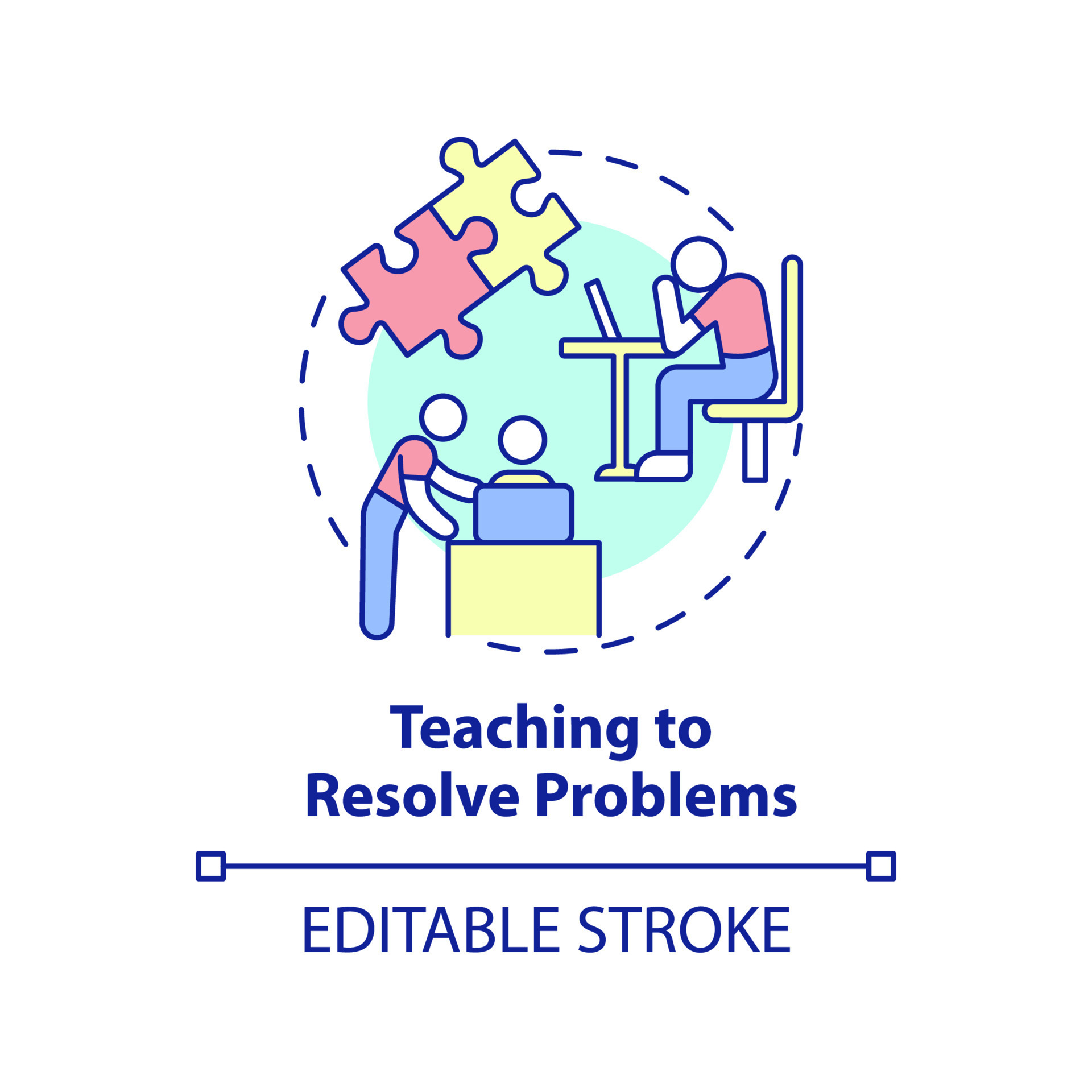 Teaching to resolve problems concept icon. Family relationships ...