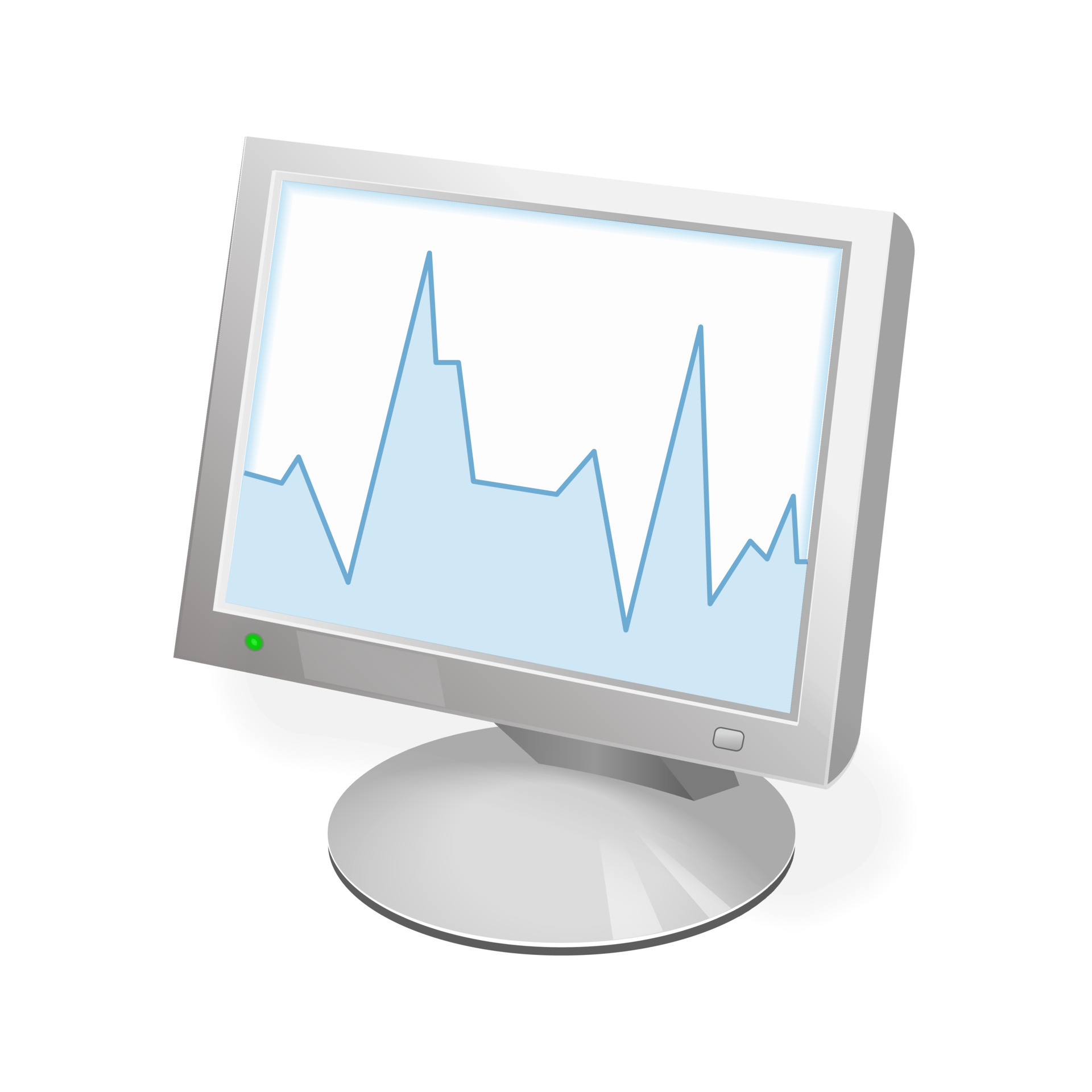 Volumetric monitor icon for personal computer or system unit with chart 11721726 Vector Art at ...