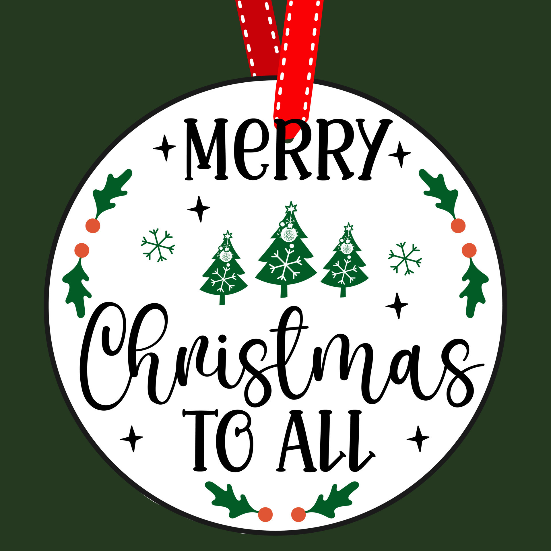 Merry Christmas to all. Round Christmas Sign. Christmas Greeting designs. Door hanger vector ...