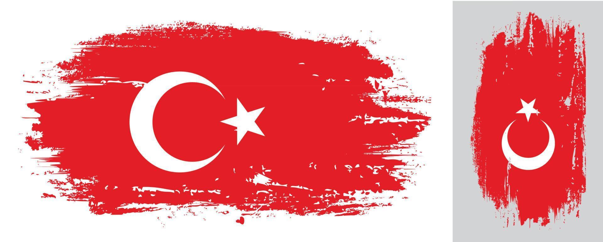 New Turkey Grunge Texture Colorful Flag Design Vector Set Vector Art At Vecteezy