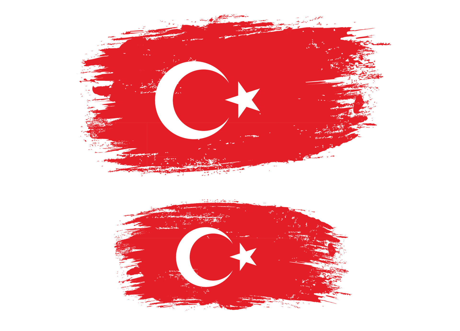 Turkey Colorful Grunge Texture Flag Design Vector Set Vector Art At Vecteezy