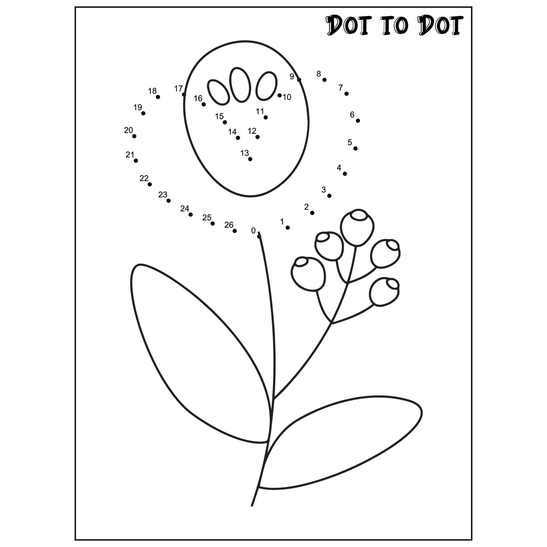 Flower connect the dots Dot to Dot activities 11724475 Vector Art at ...